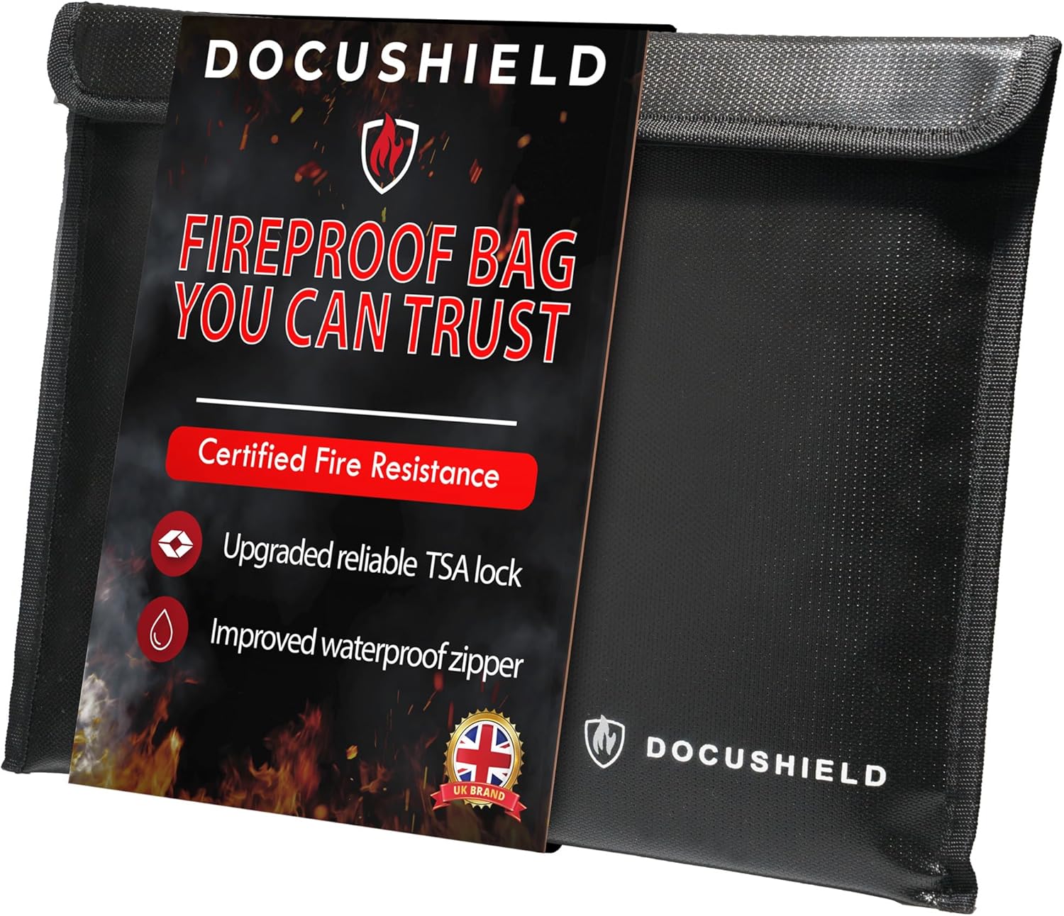 DocuShield Fireproof & Water Resistant Document Bag | Protective Wallet ...
