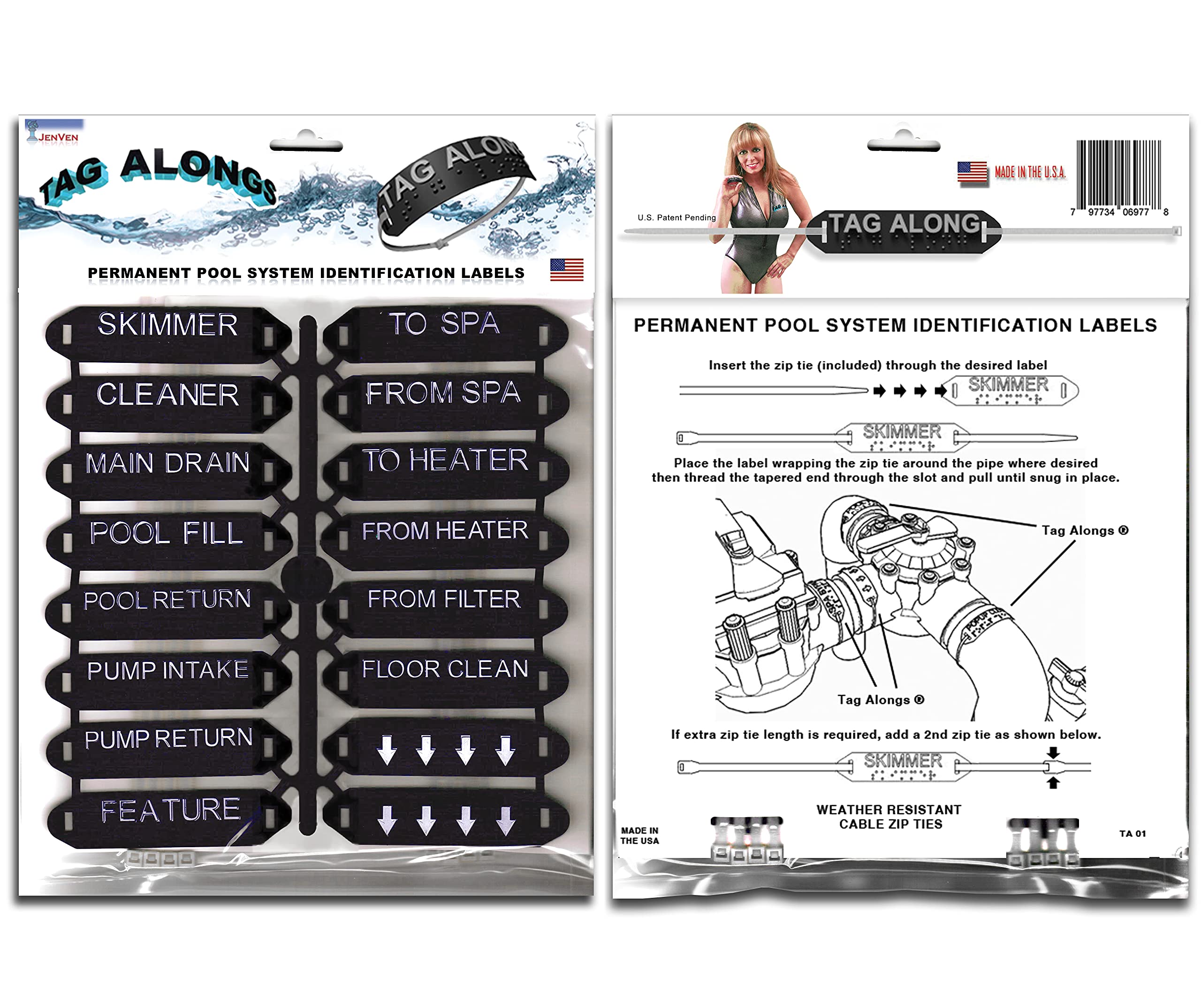 Swimming Pool And Spa Raised I D Plumbing Identification Label ...