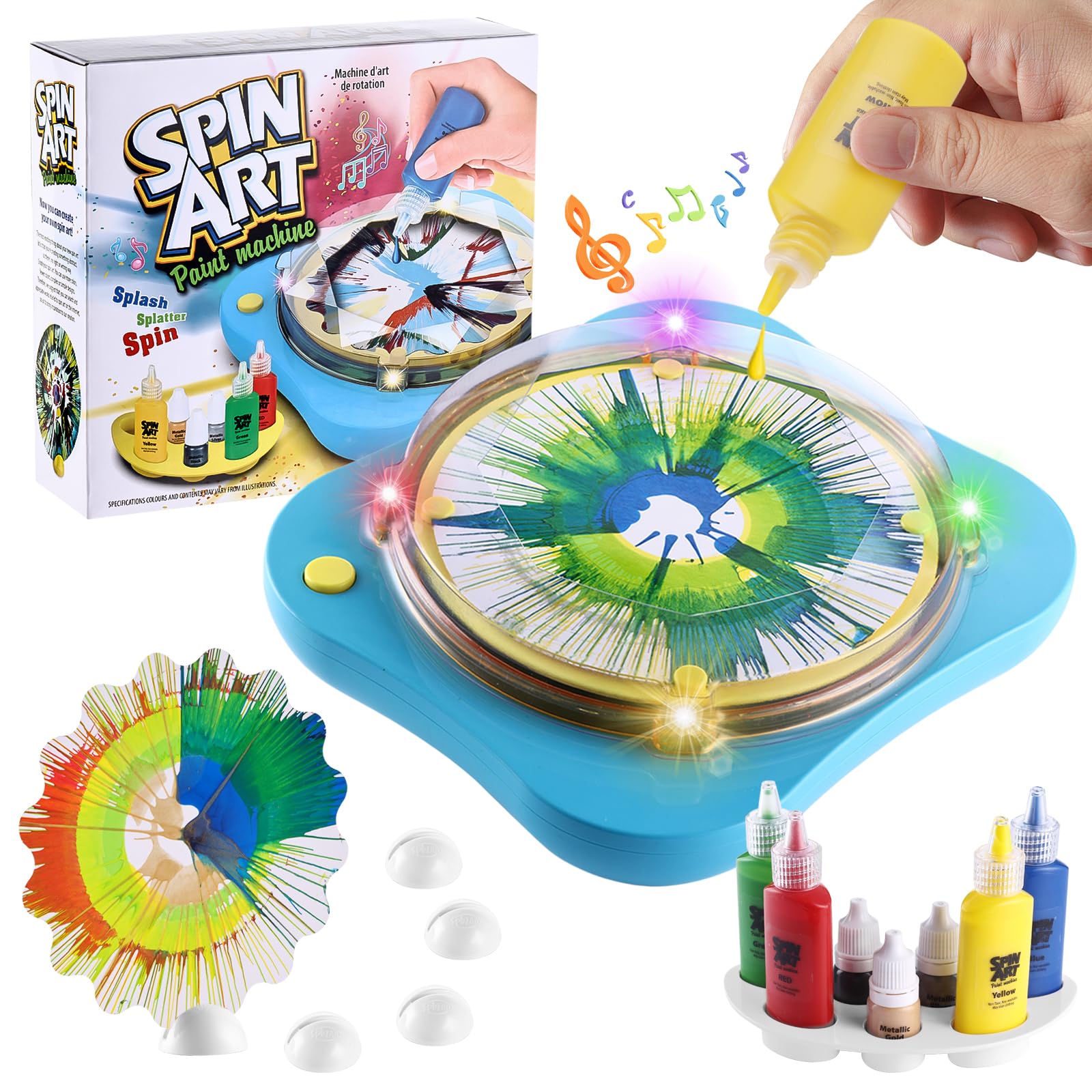 Amazon.com: Eofeir Paint Spin Art Machine Kit for Kids Stress Reducing ...