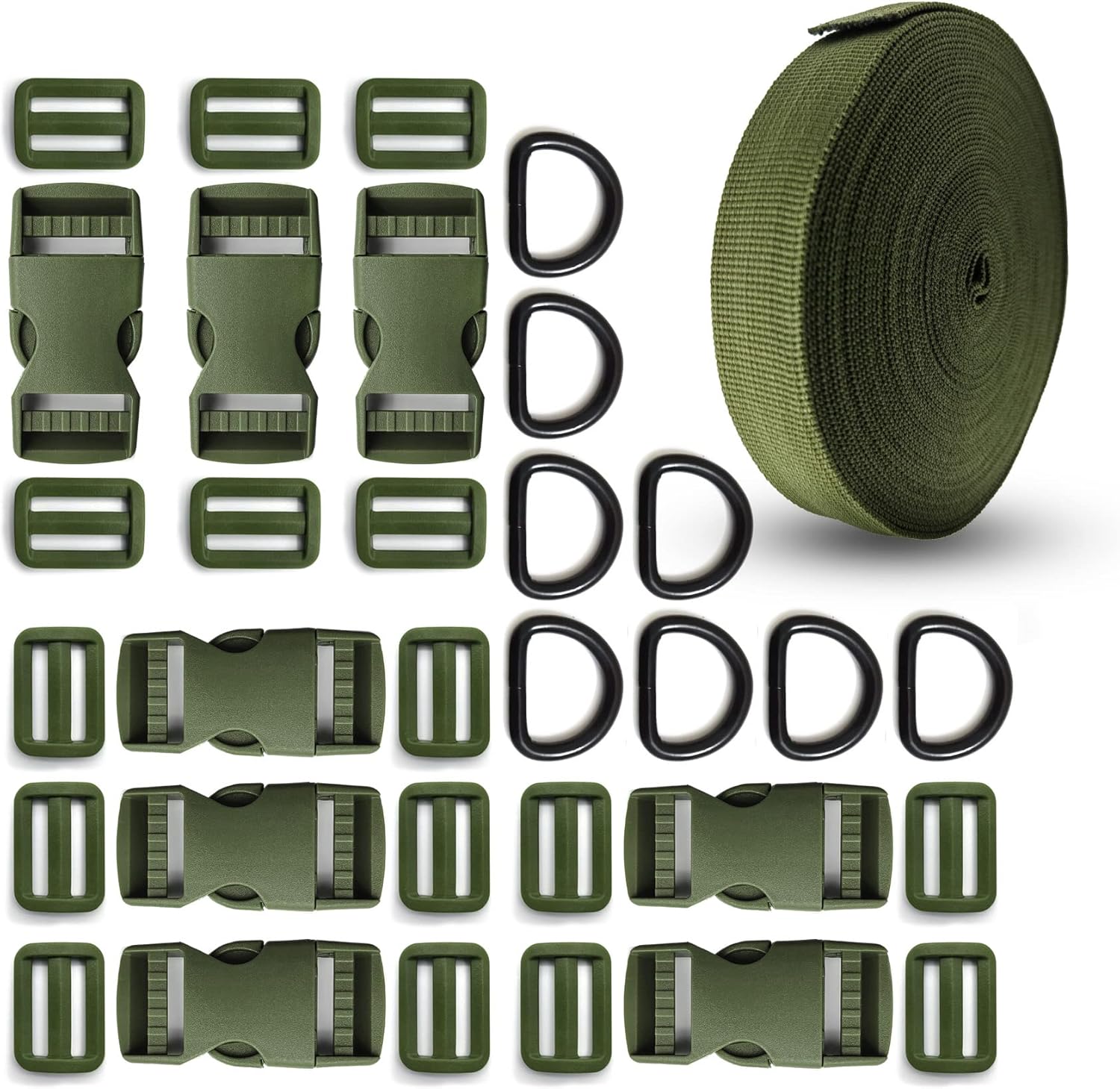 Amazon.com: ONE WVW PIN 1 inch Buckle Strap Set with 10 Yards Nylon ...