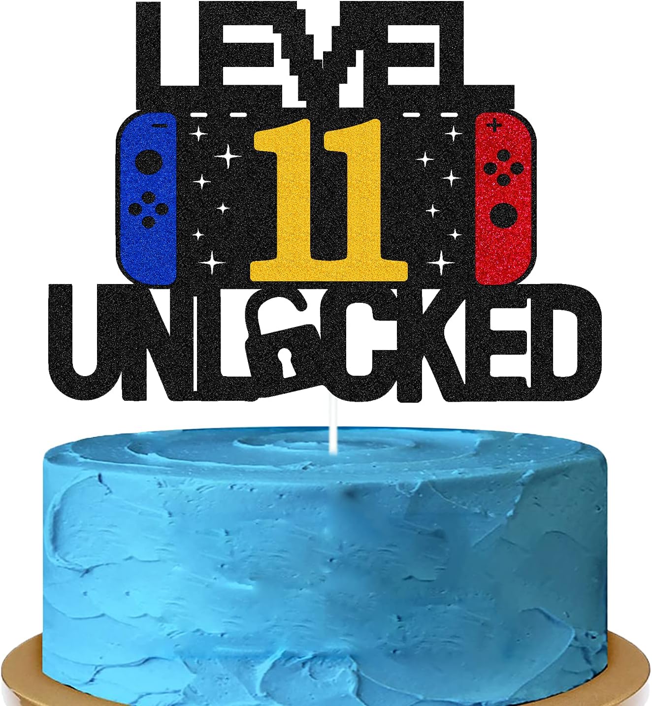 Amazon.com: Level 11th Unlocked Sign Cake Topper Happy 11th Birthday ...