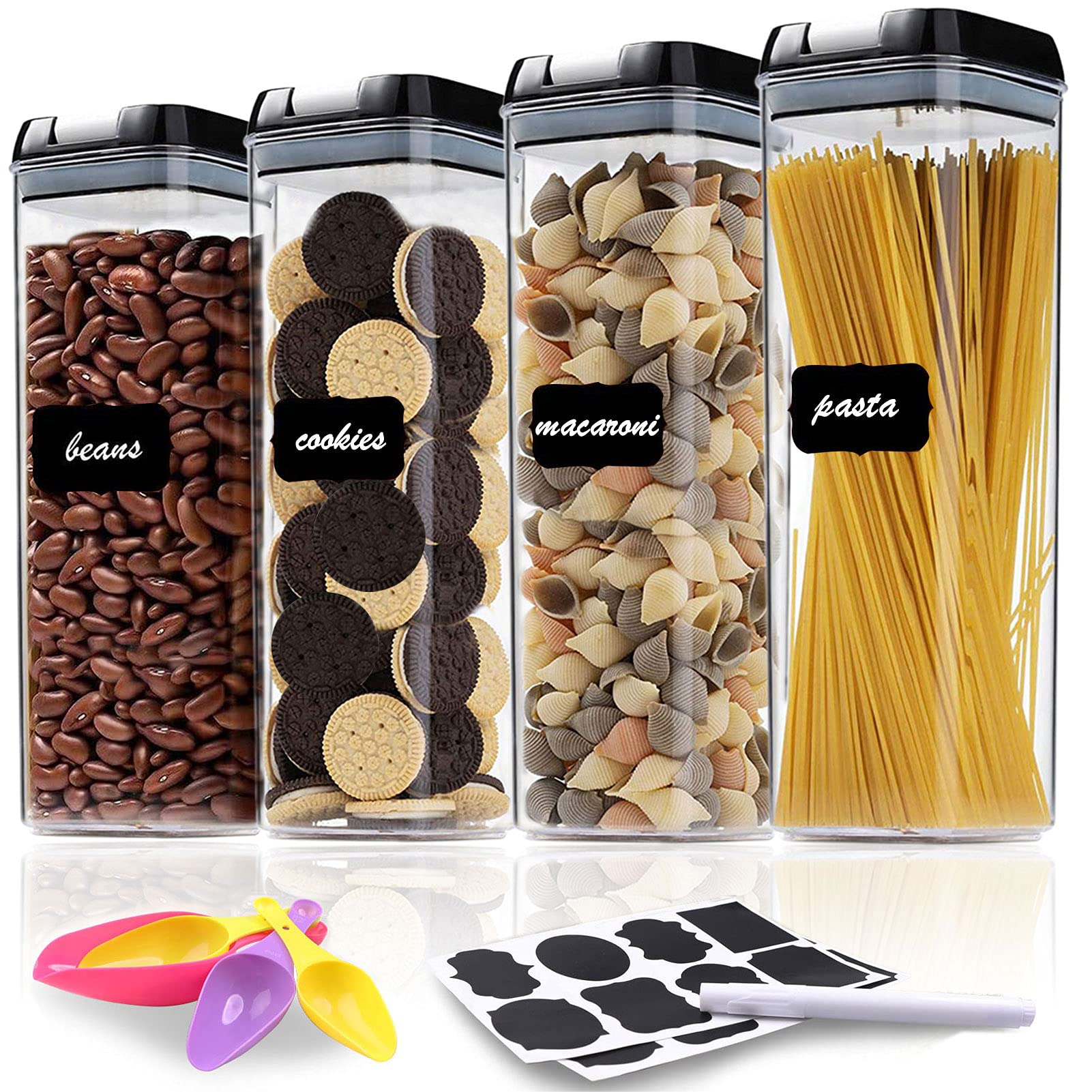 Airtight Food Storage Container Set 4 Pc Set Labels Marker | Desertcart ...