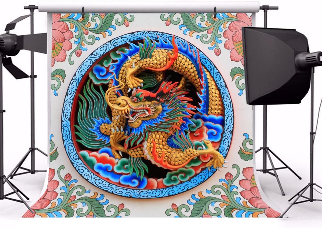 Amazon.com : Chinese Dragon Style Photography Backdrops - Yeele 6x6ft ...