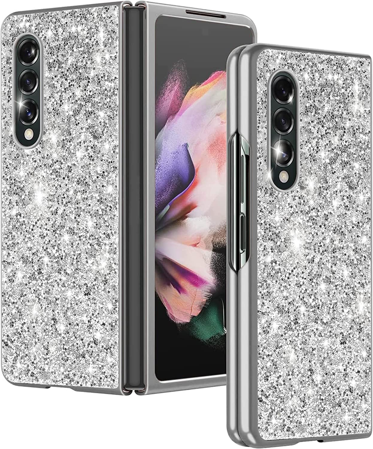 Amazon.com: Z Fold 3 Glitter Case for Samsung Galaxy Z Fold3 5G Phone ...