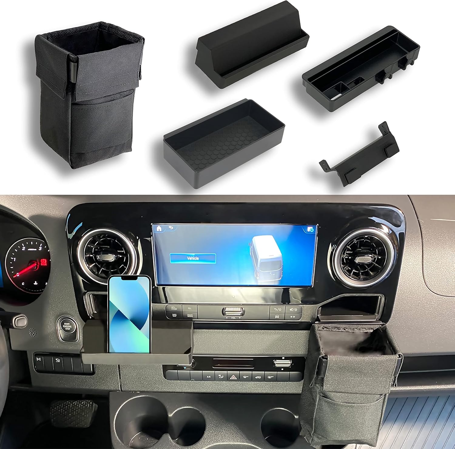 Amazon.com: Fits Mercedes Sprinter Van - Dashboard Storage System ...