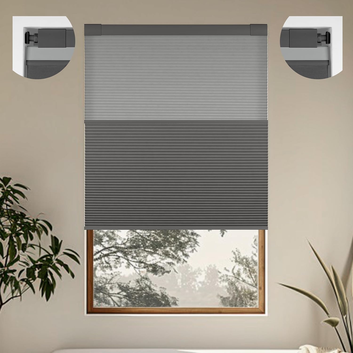 Amazon.com: Boolegon Day and Night Cellular Shades No Tools No Dill ...