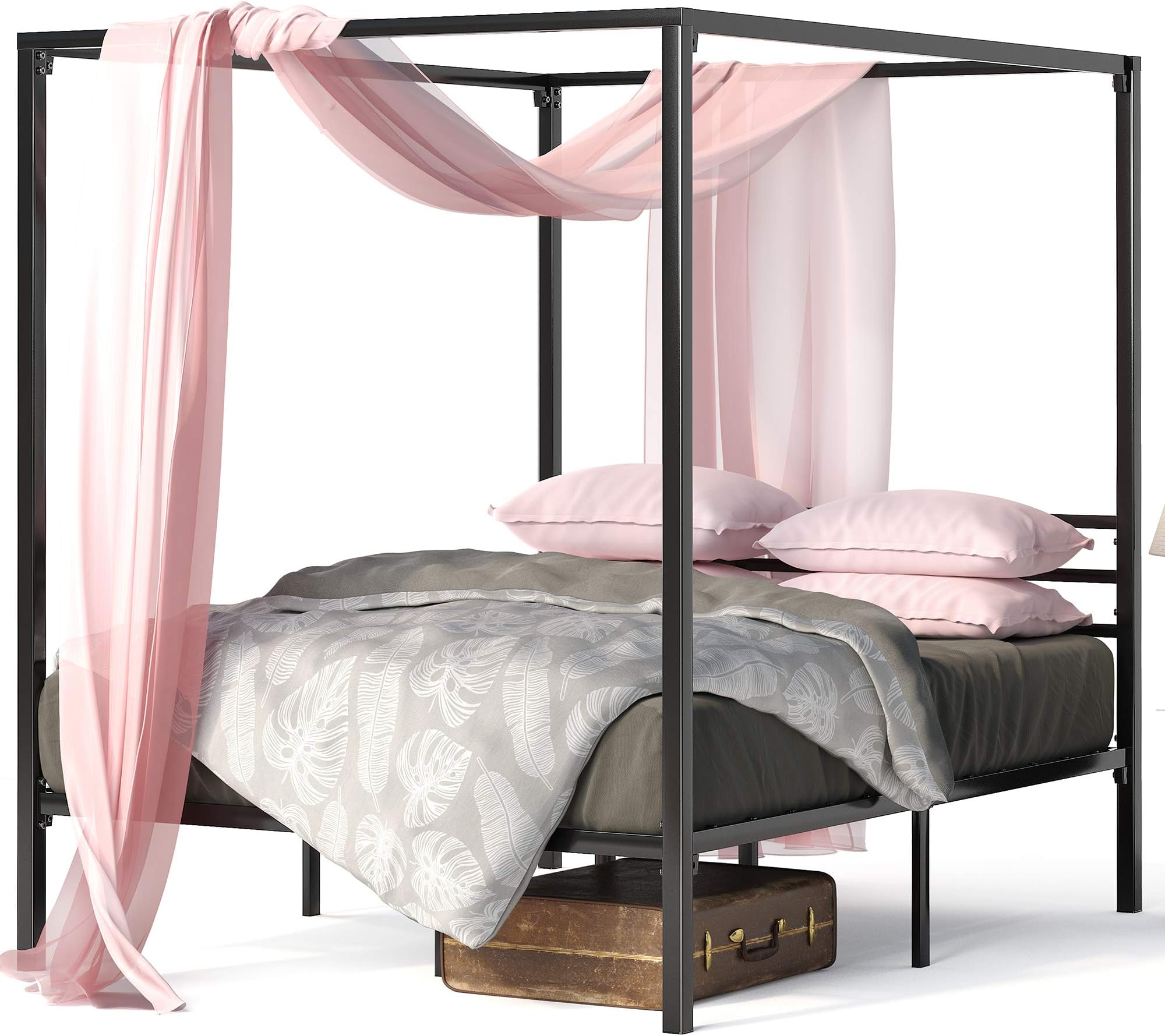 Amazon.com: AMBEE21 Golden Gate Beds Canopy Metal Bed Frame with ...