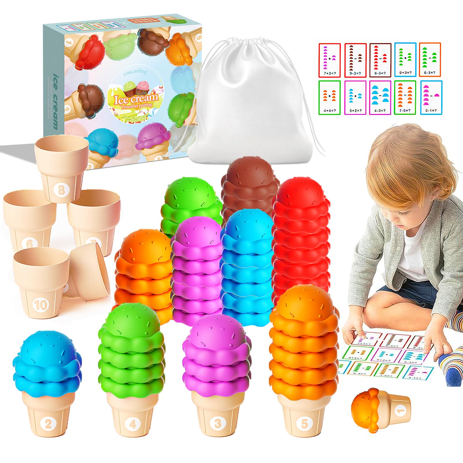 Amazon.com: Ice Cream Preschool Learning Activities Counting and Color ...