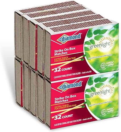 Amazon.com: 32-ct Diamond Matches Strike On Box 10-PACK - No Tray ...