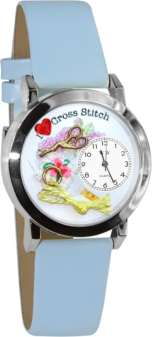Amazon.com: Whimsical Watches Women's S0440009 Cross Stitch Baby Blue ...