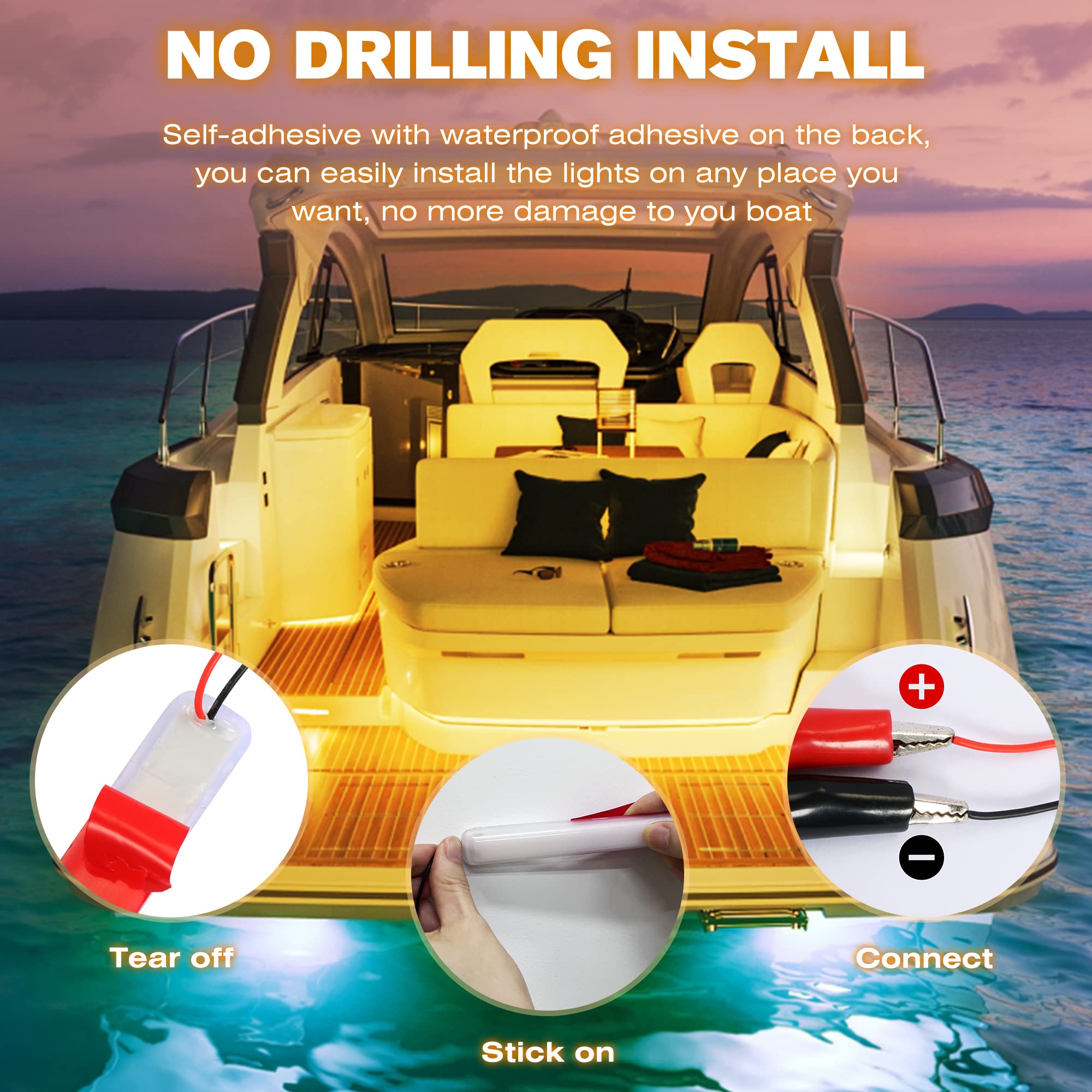 Snapklik.com : HUSUKU Boat Interior Lights 12V Led Marine Courtesy ...