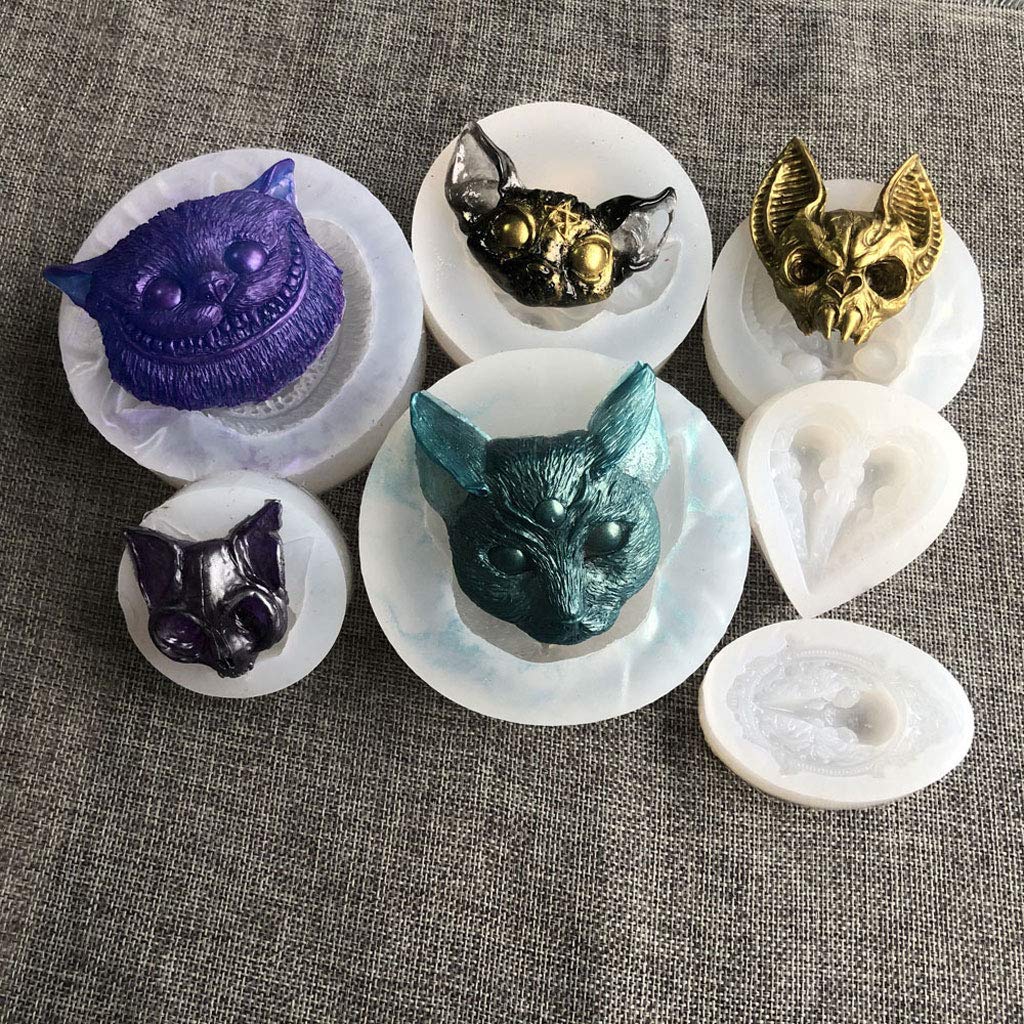 Rongzouepoxy Resin Cat Charms Silicone Molds Jewelry Casting Sphynx Cat ...