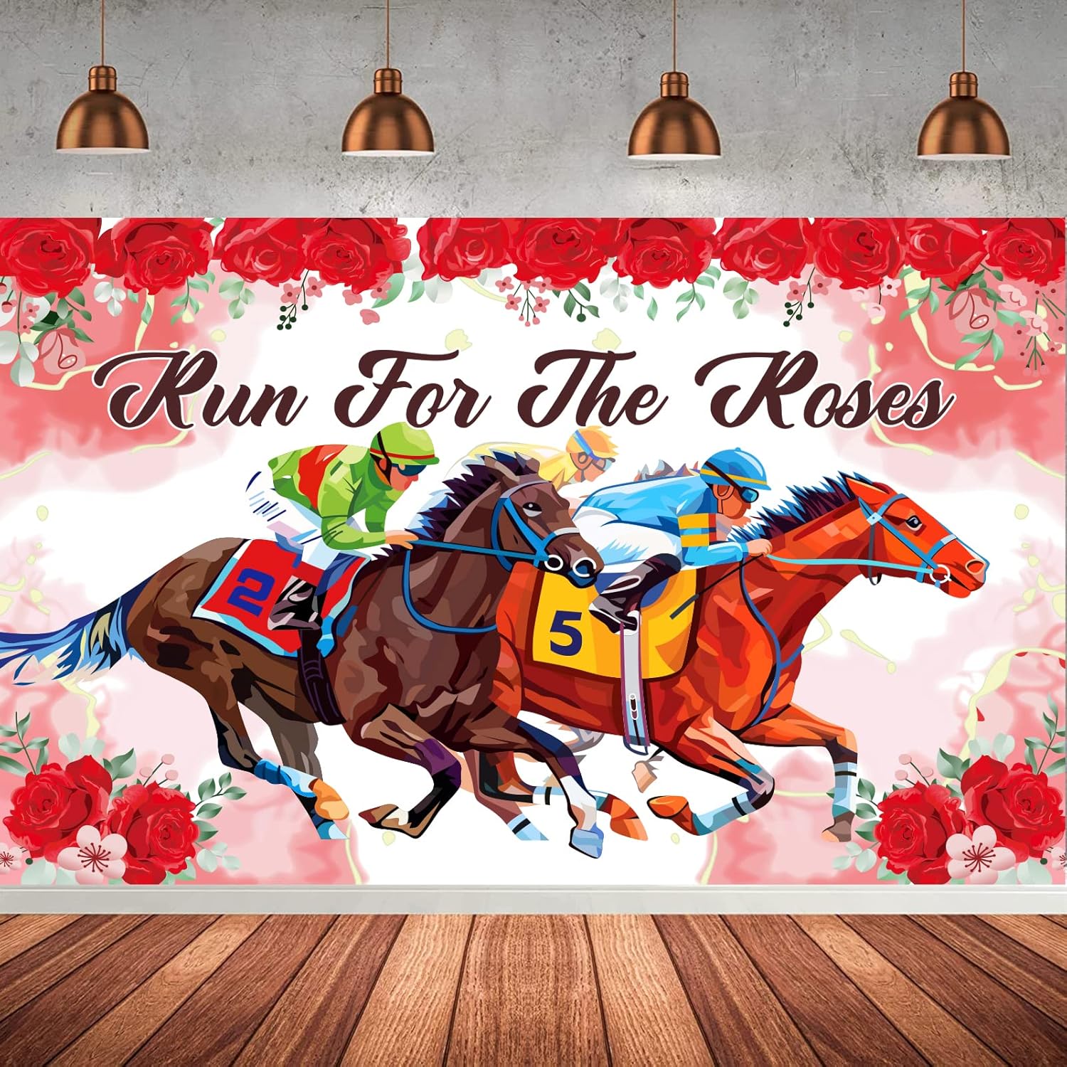 Amazon.com: Kentucky Derby Banner Backdrop Decorations, Run for the ...