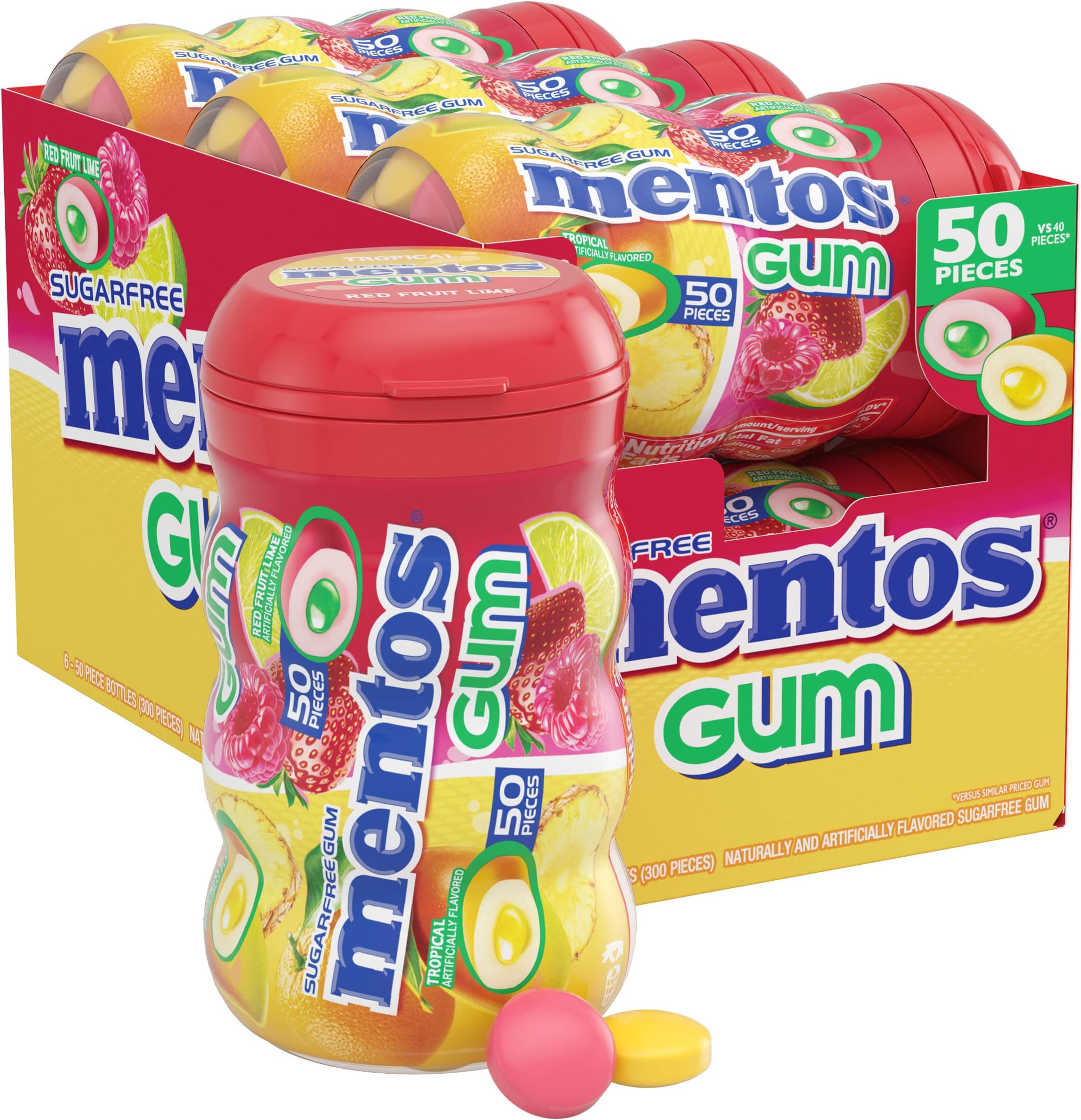 Amazon.com : Mentos Pure Fresh Sugar-Free Chewing Gum with Xylitol ...