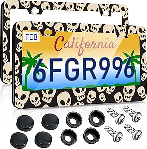 Amazon.com: Toykee License Plate Frames 2 Pack for Women Men Car Plate ...