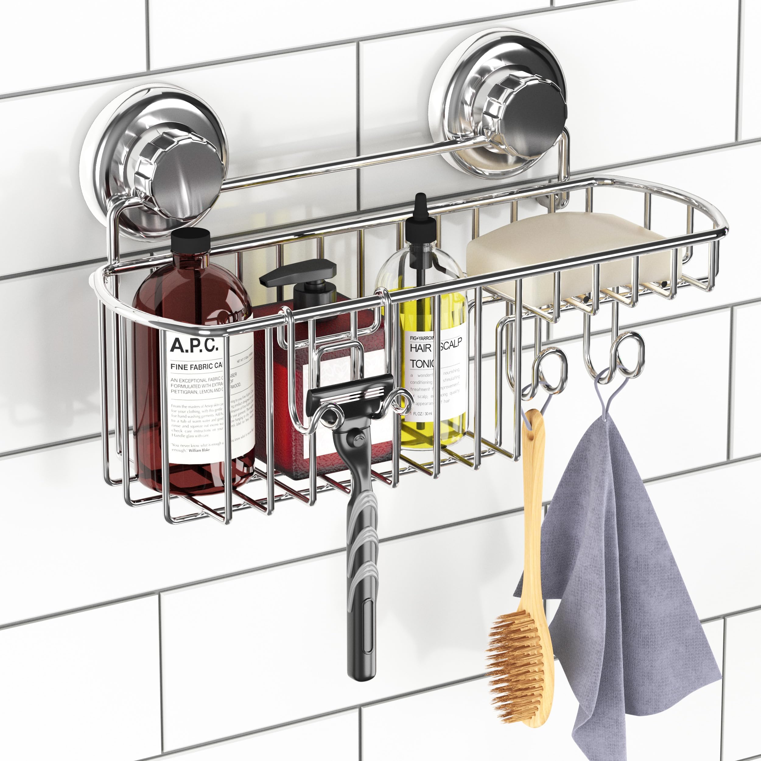 Amazon.com: LEVERLOC 2 Pack Corner-adaptive Suction Cup Shower Caddy ...