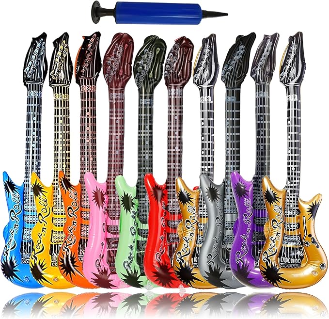 Amazon.com: Smilixin Inflatable Guitar Set - 10 Guitars and 1 Inflator ...