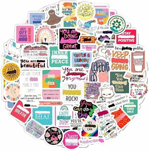 Amazon.com: BulbaCraft 100Pcs Funny Motivational Stickers with Swear ...