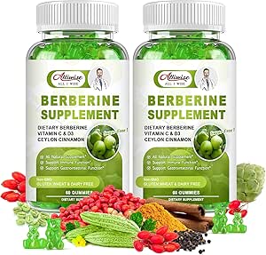Amazon.com: Alliwise Sugar-Free Berberine Supplement Gummies, Original Berberine HCL 1500mg with ...