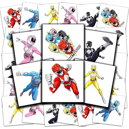 Amazon.com : Power Rangers Tattoos Party Favors Bundle ~ 70+ Pre-Cut ...