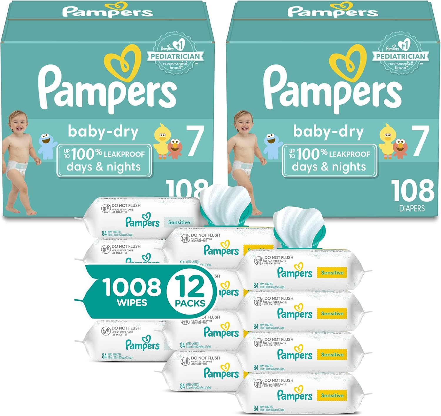 Amazon.com: Pampers Baby Dry Disposable Baby Diapers Size 7, 2 Month ...