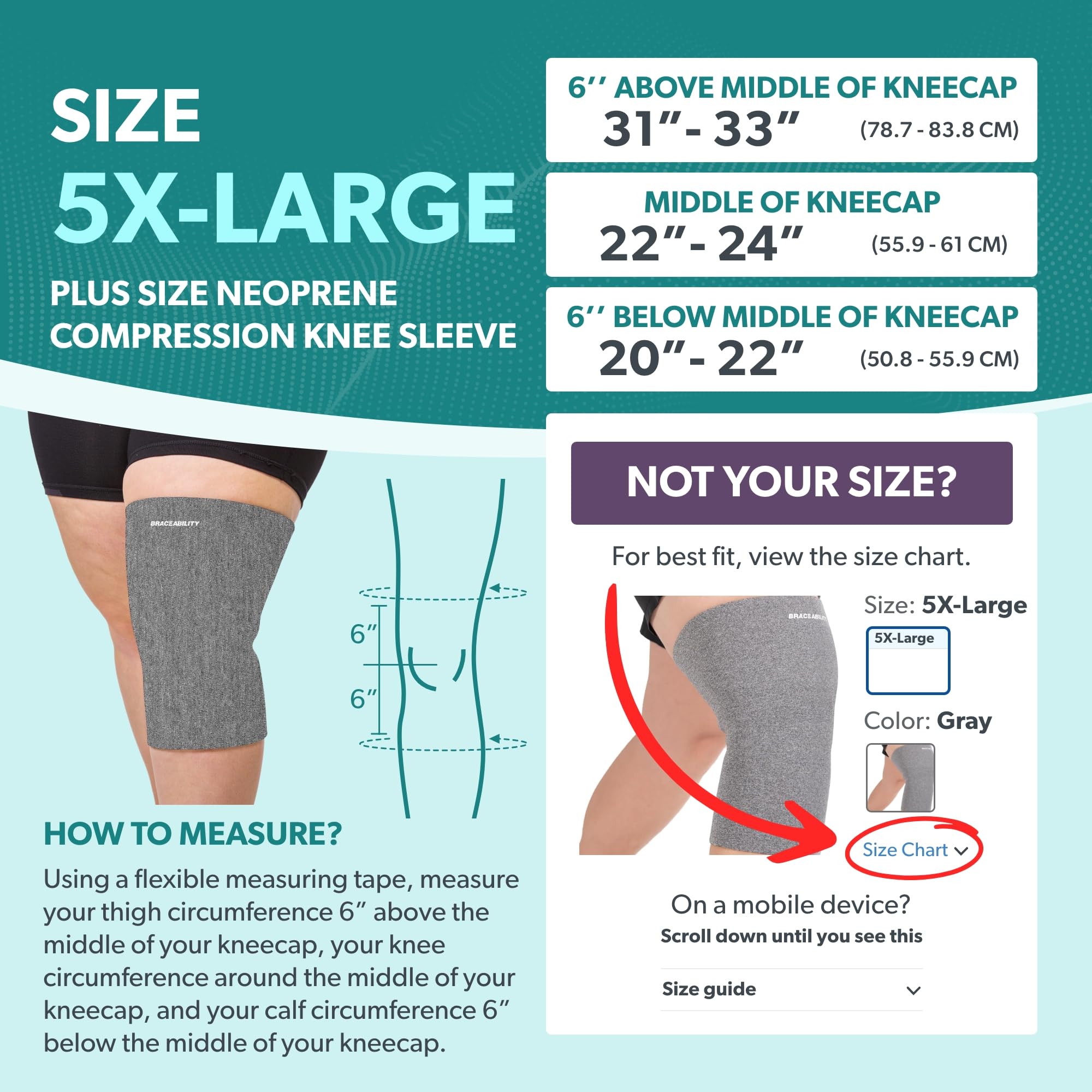 Snapklik.com : BraceAbility Plus Size Neoprene Knee Sleeve - Bariatric ...