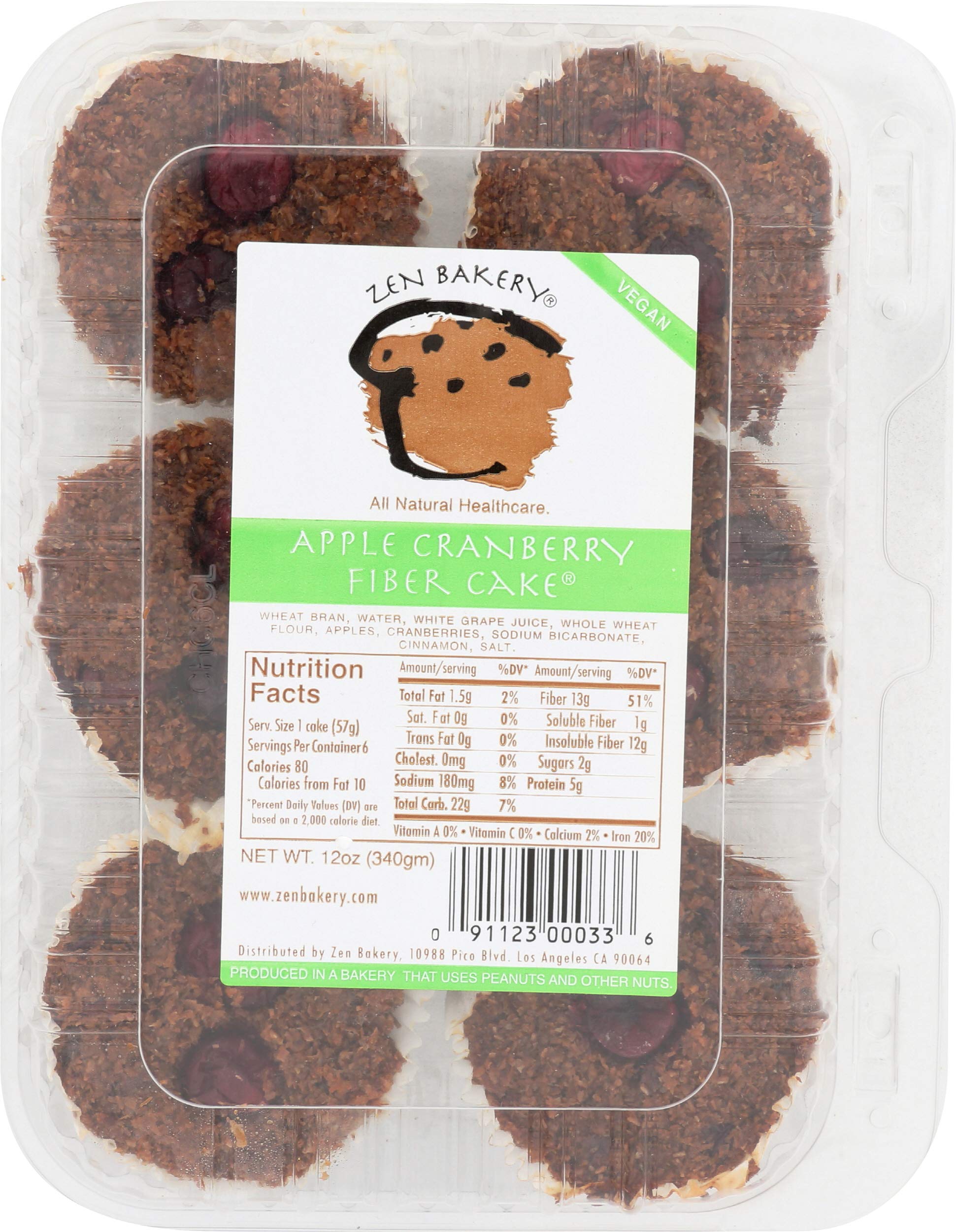 Amazon.com: ZEN BAKERY Apple Cranberry Fiber Muffins, 12 OZ : Grocery ...