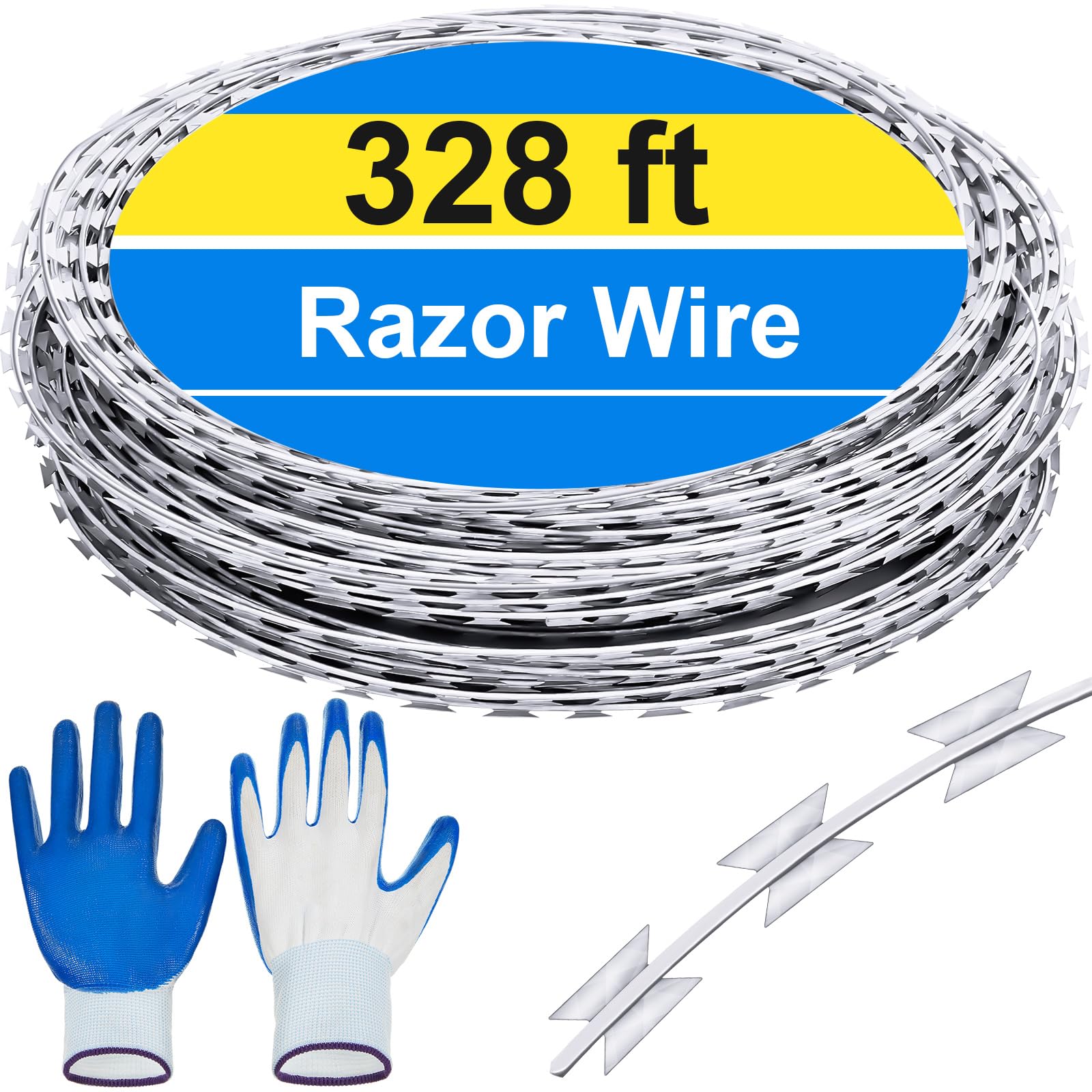 Amazon.com : Hoolerry Razor Wire Fencing Concertina Wire Razor Barbed ...