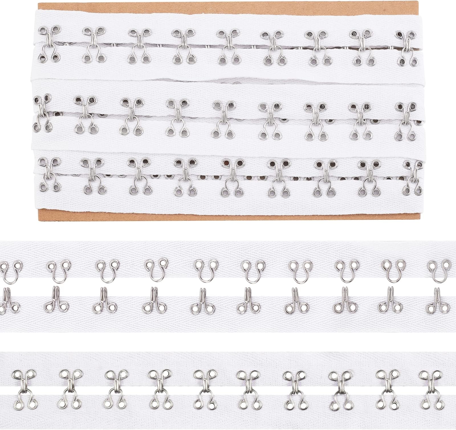 NEOTRIMS Hook And Eye Tape Trimming, 100% Soft Cotton, Non Rust Quality ...