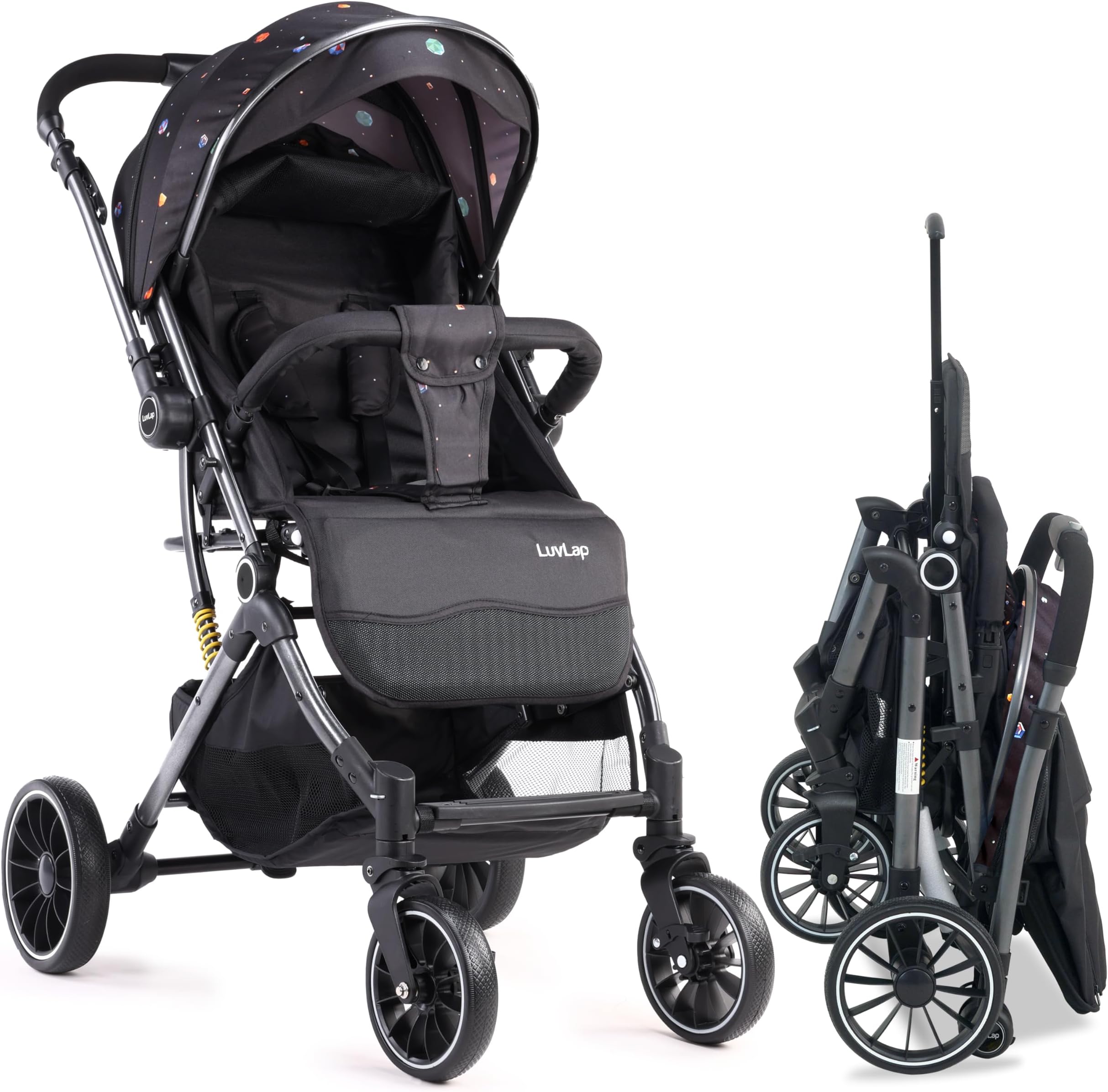 Buy LuvLap Alpha Baby Stroller/Pram with 5 Point Safety Harness ...