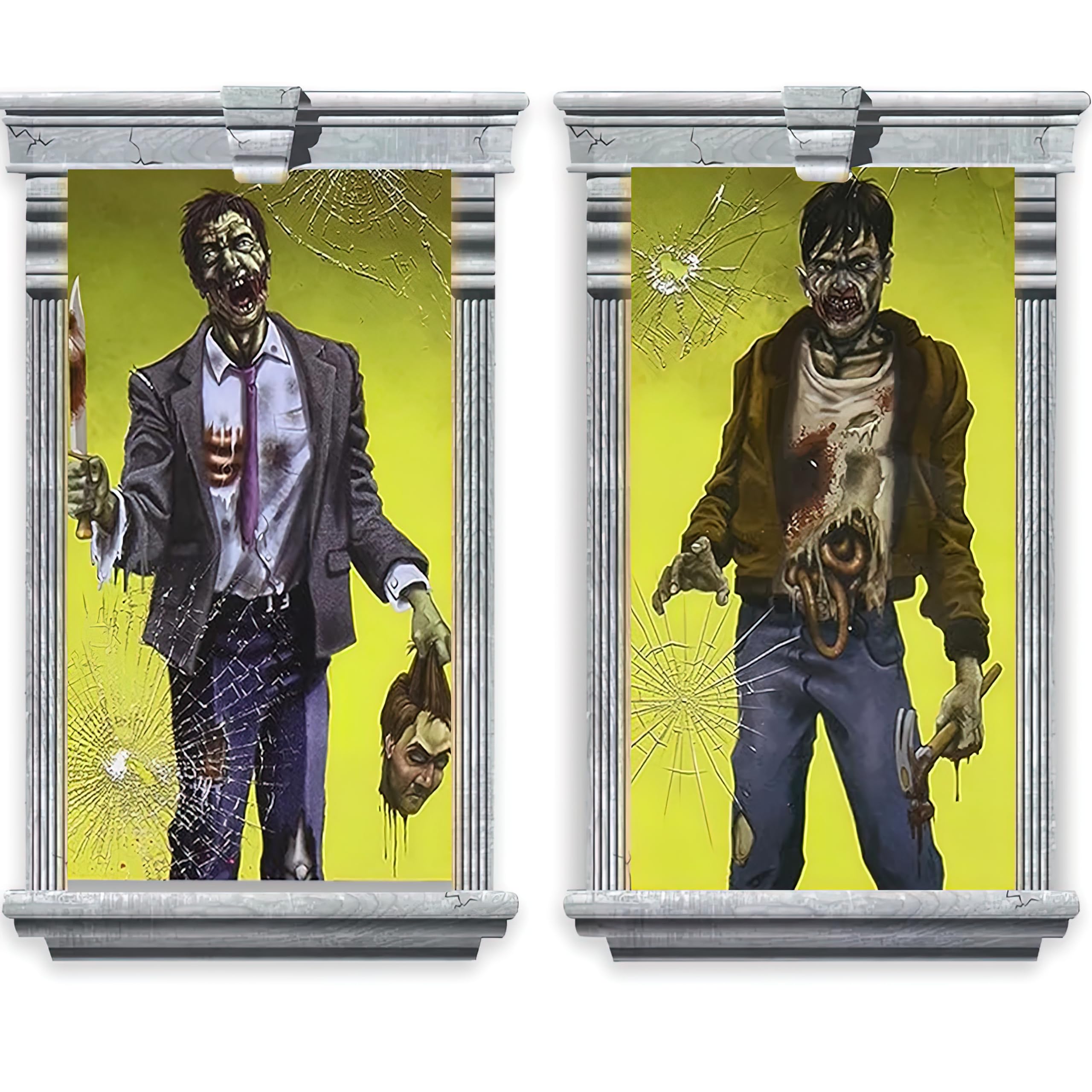 Zombie Window Decorations 4.5ft Zombie Window Breaker Halloween