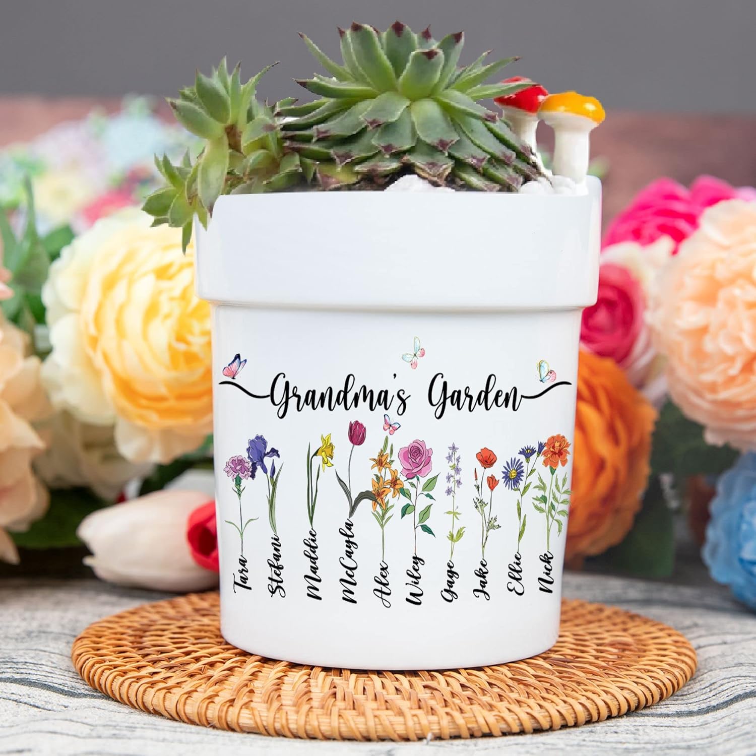 Amazon.com: NAZENTI Custom Birth Month Flower Grandma's Garden Plant ...