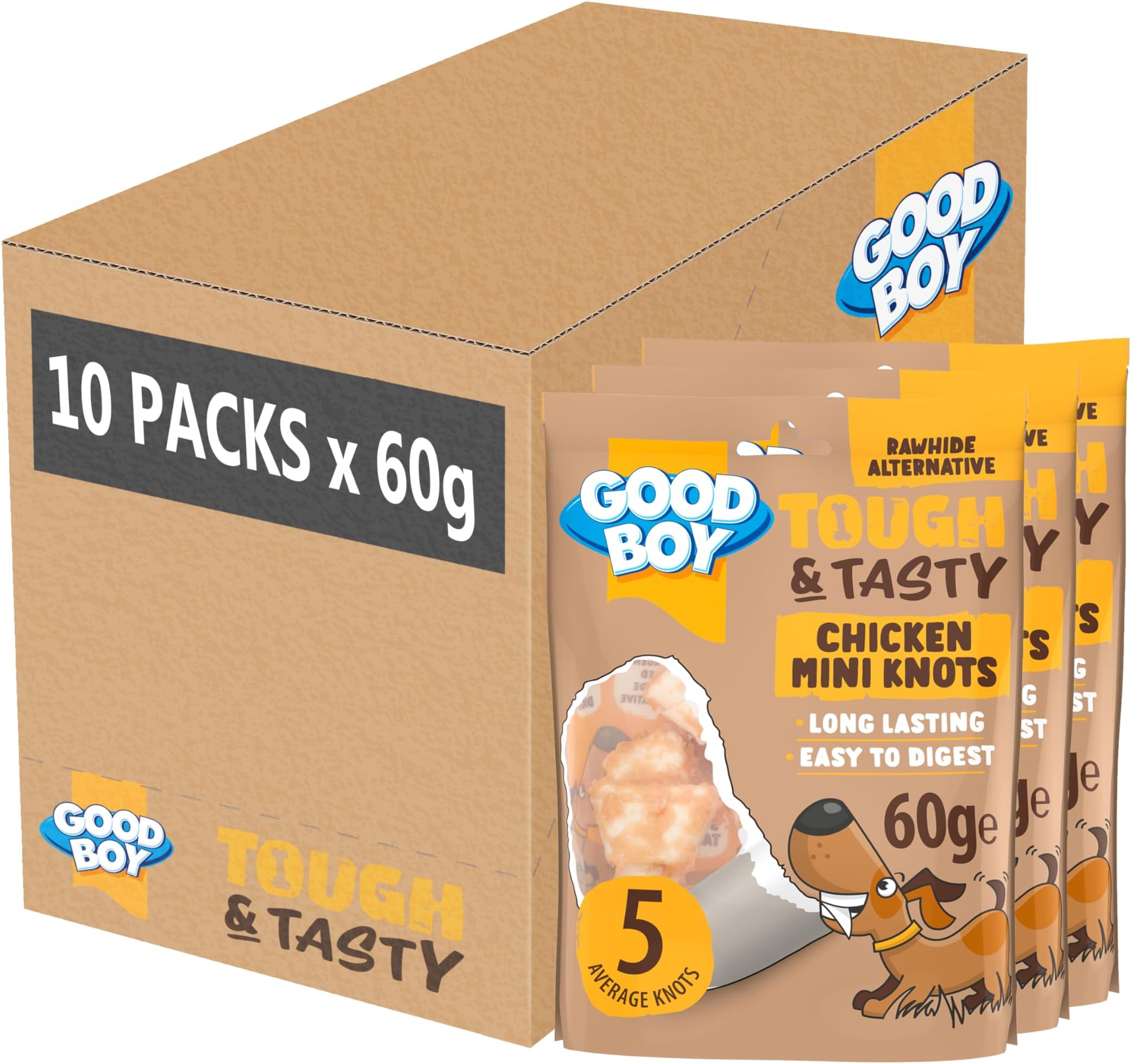 Good Boy Tough & Tasty Chicken Mini Knots - Natural Dog Treats - Long ...