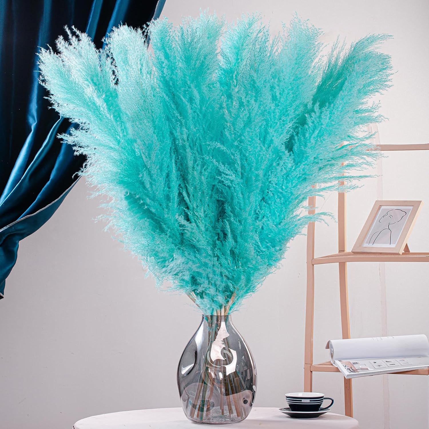 Amazon.com: We Handpicked 10 pcs 47 in Tall Dark Blue Pampas Grass ...