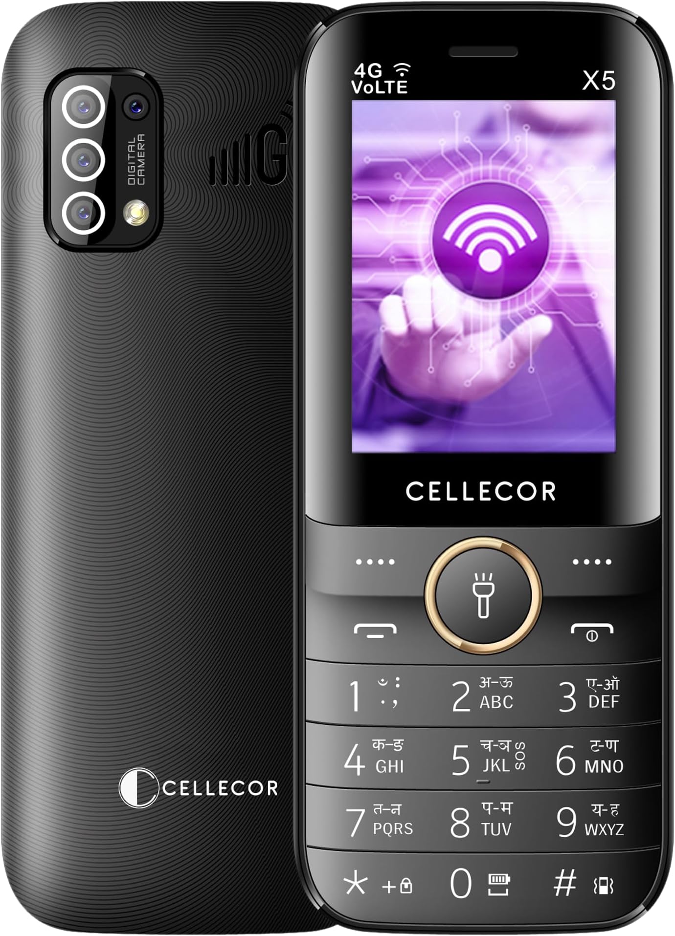 CELLECOR X5 4G Volte Dual Sim Feature Phone with Big Battery 2000 mAH ...