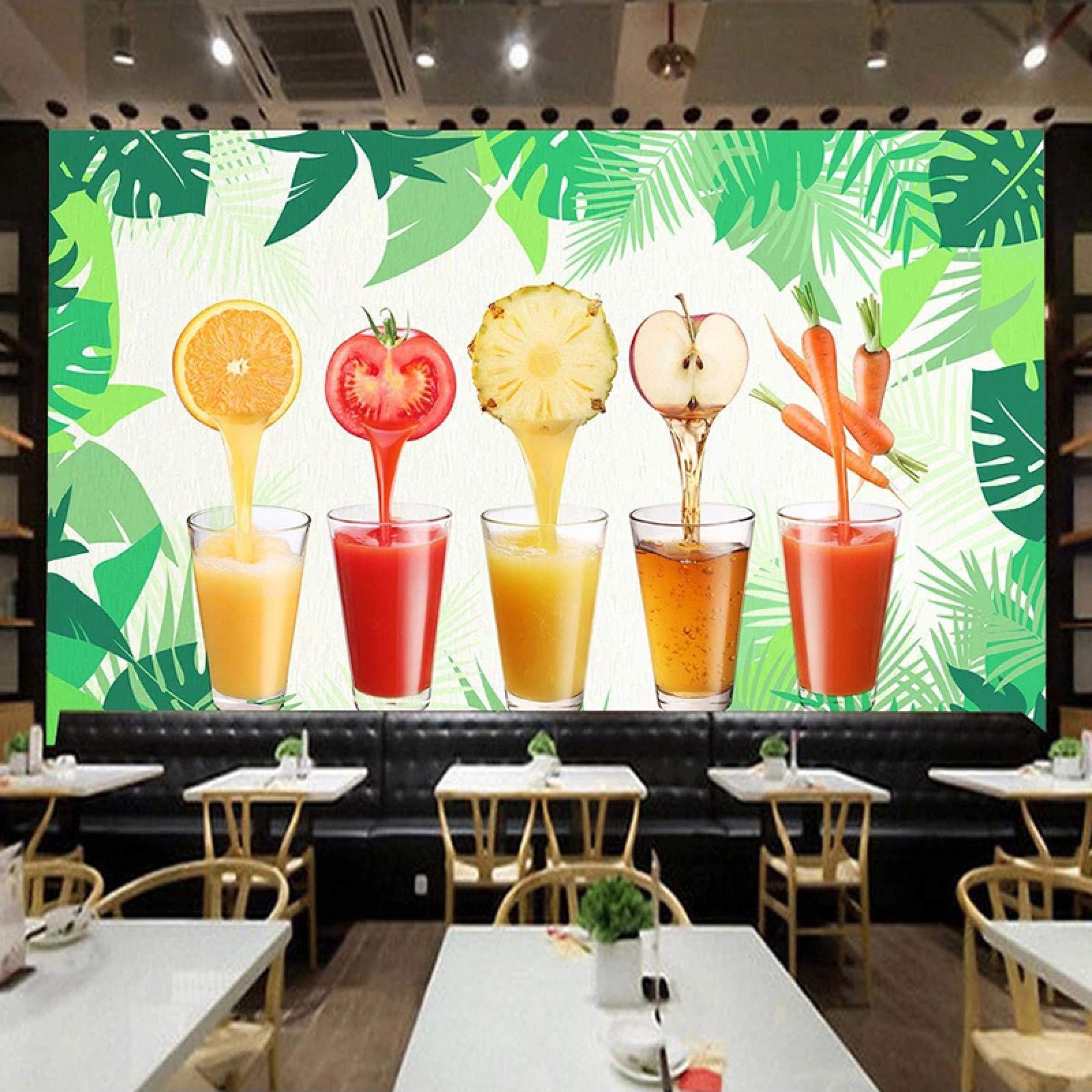Buy HGFHGD 3D Mural Wallpaper Vegetable Fruit Juice Supermarket Fruit ...