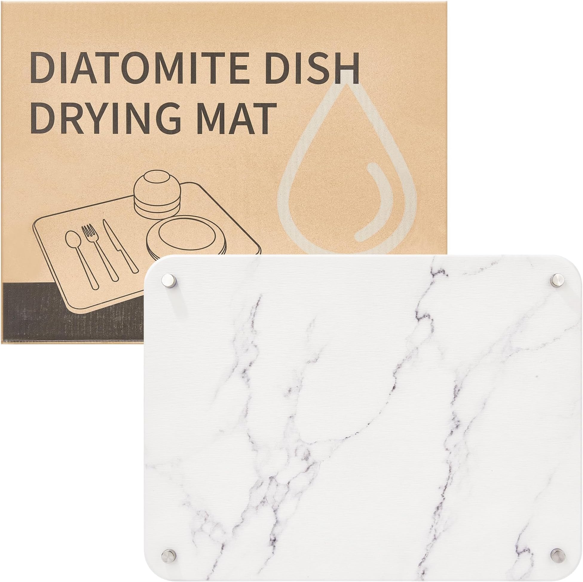 Amazon.com: Dish Drying Mat Made of Diatomaceous Earth, Quick-Dry ...