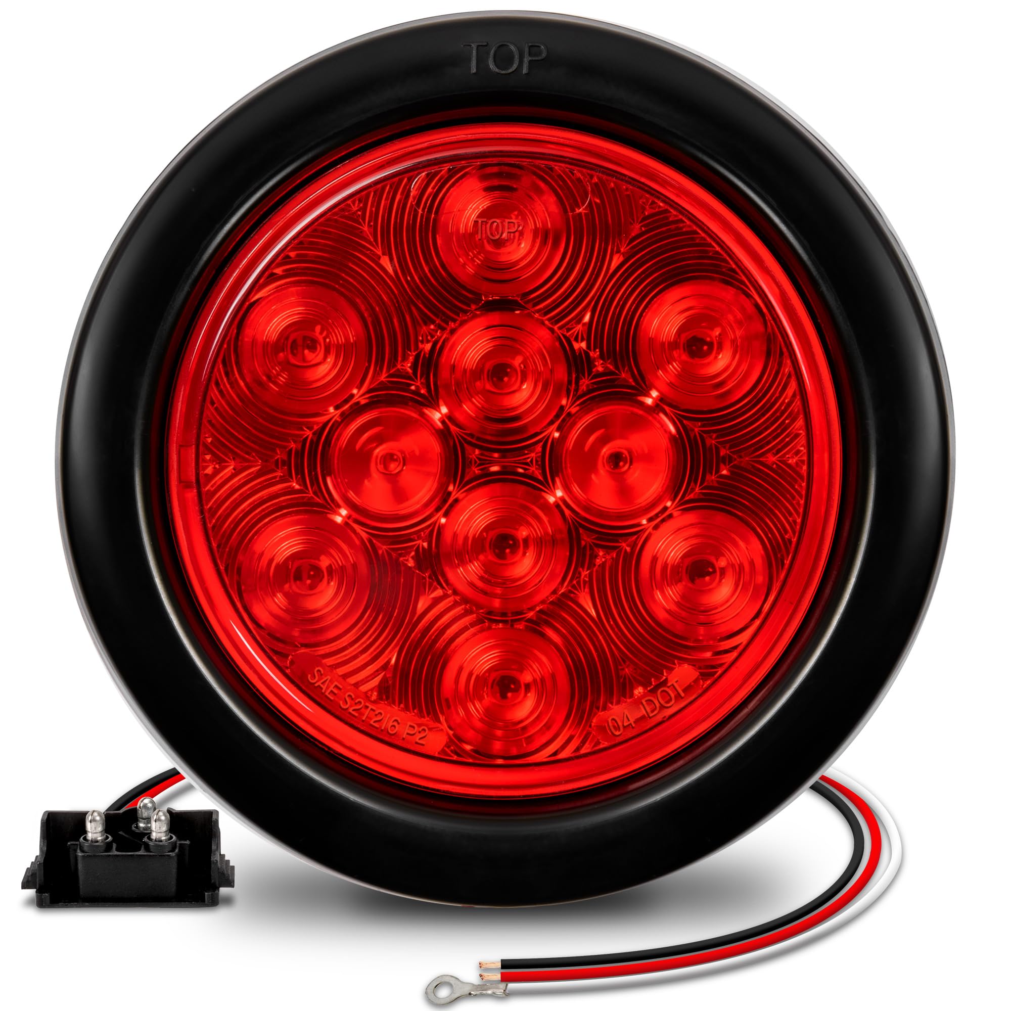 Amazon.com: TRUE MODS 4" Round Red LED Trailer Tail Lights [DOT ...