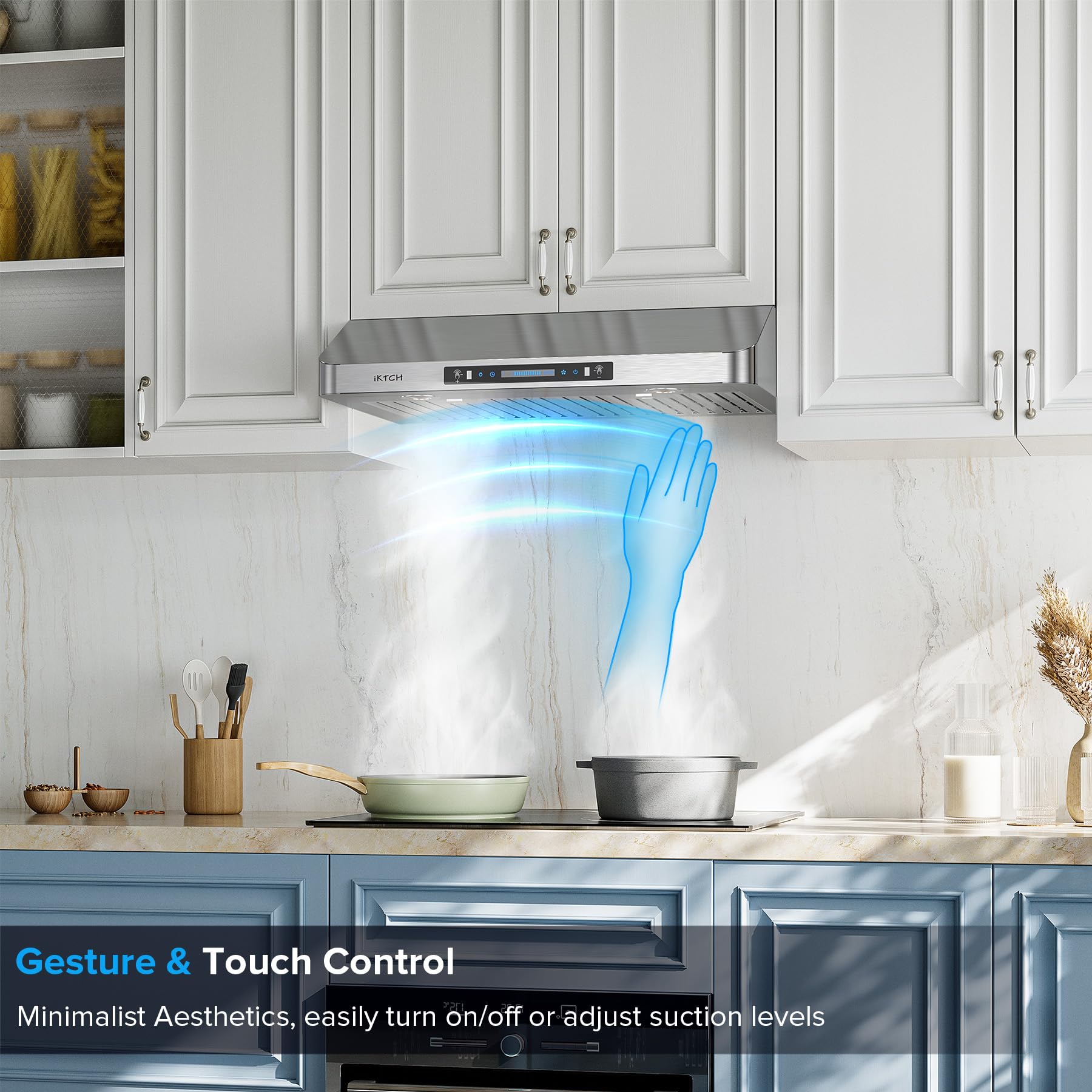 Snapklik.com : IKTCH Range Hood 36 Inch Under Cabinet, 390 CFM Low ...