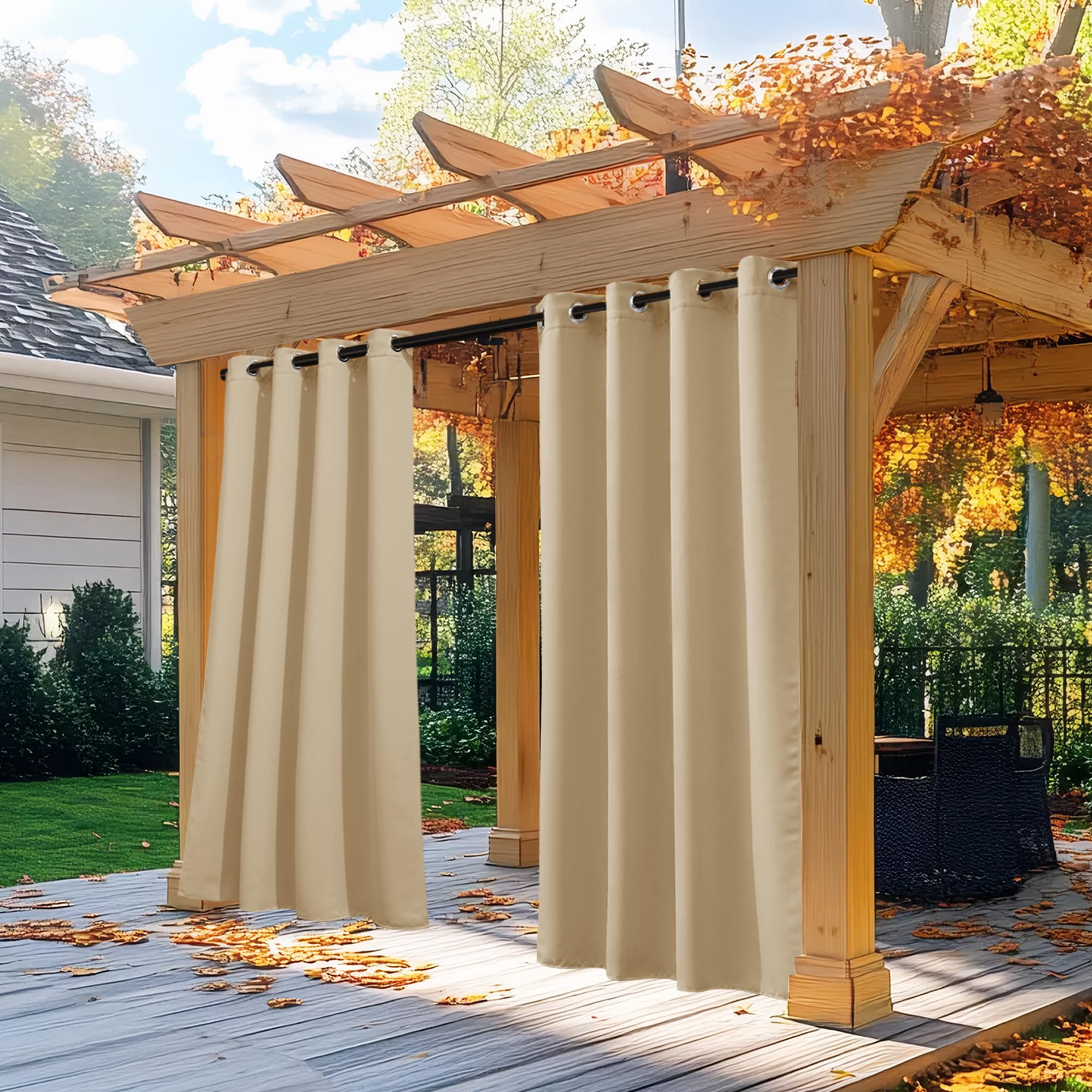 Amazon.com: NICETOWN Indoor & Outdoor Curtains for Patio Waterproof ...