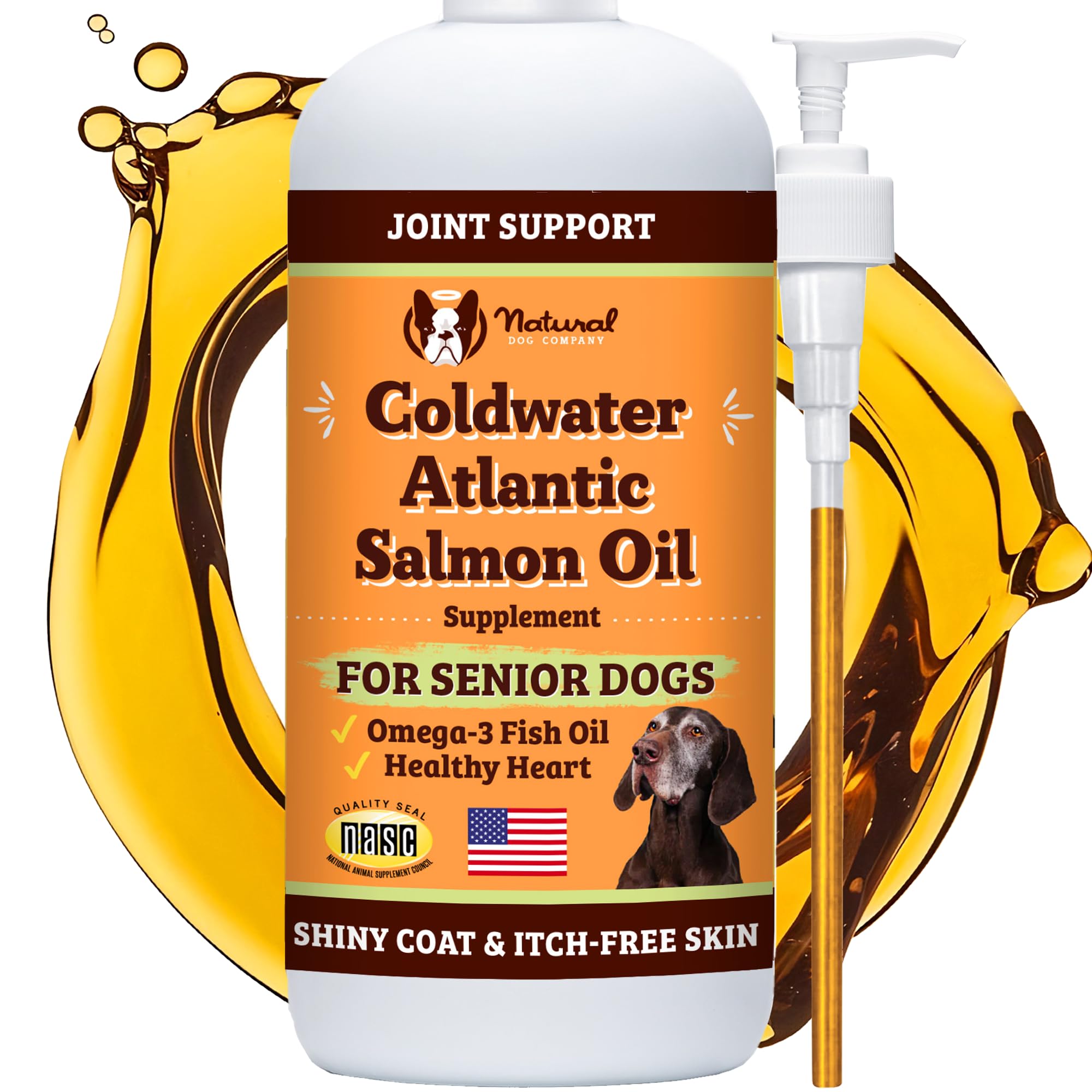 Amazon.com : Natural Dog Company Coldwater Atlantic Salmon Oil for Dogs ...