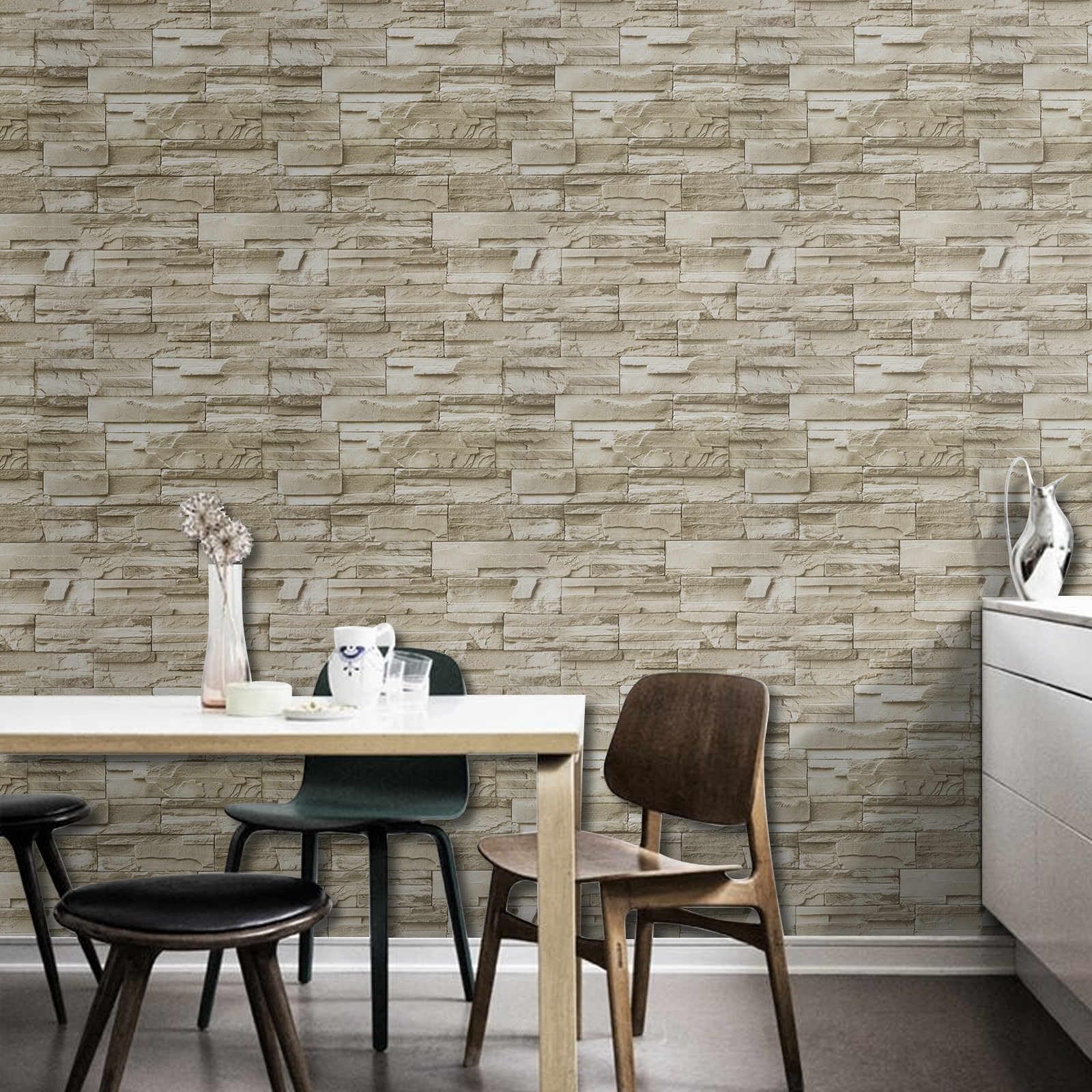 Snapklik.com : Stone Brick Wallpaper Peel And Stick, Brick Contact ...