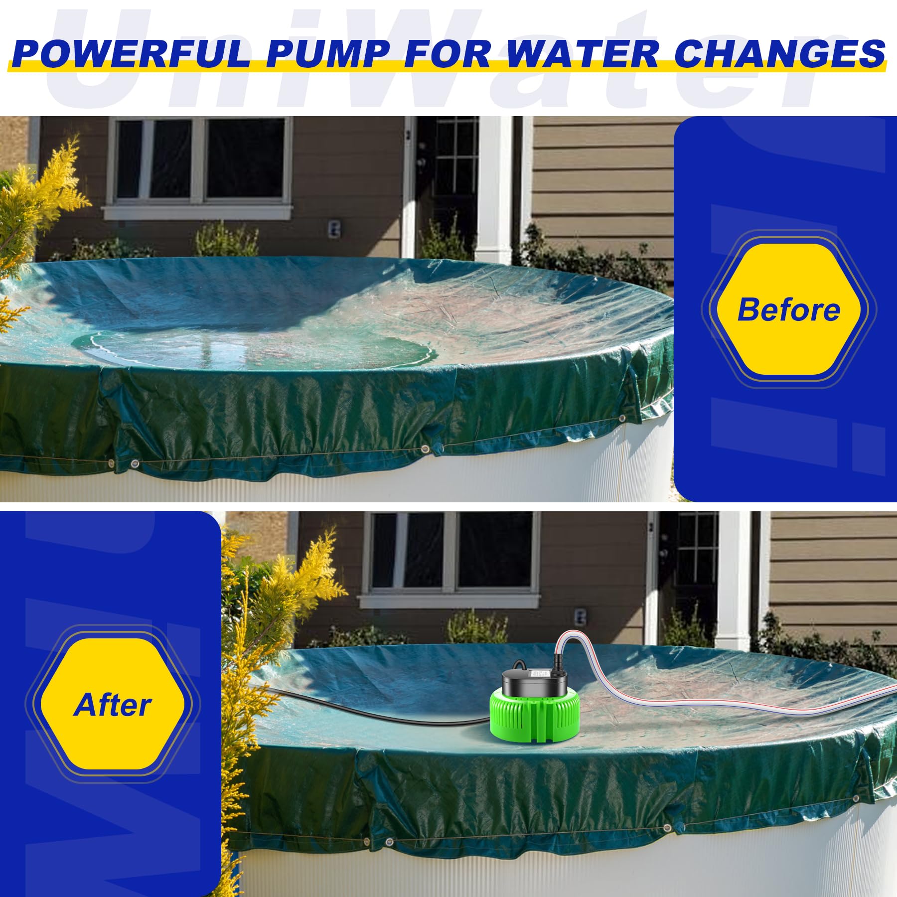 Pool Pump Cover Pool Cover Pump Above Ground Submersible Sump Pump 75W ...