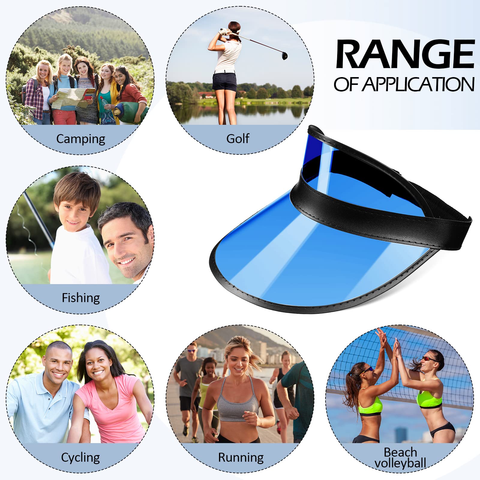 Snapklik.com : 14 Pack Unisex Sun Visors Plastic Clear Cap Candy Color ...