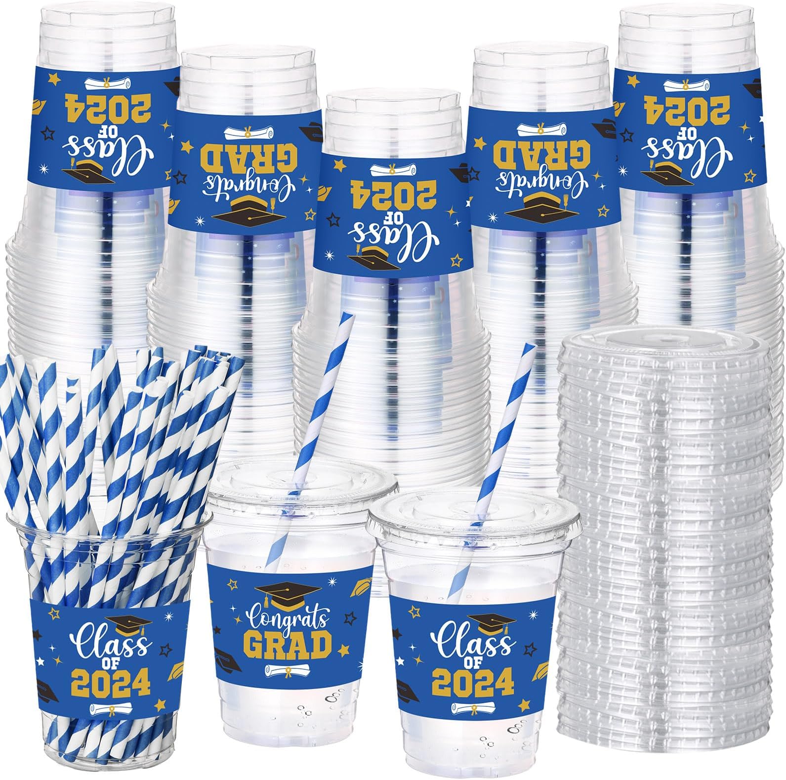 Amazon.com: FoldTier 100 Pcs 16 oz Graduation Cups Class of 2024 ...