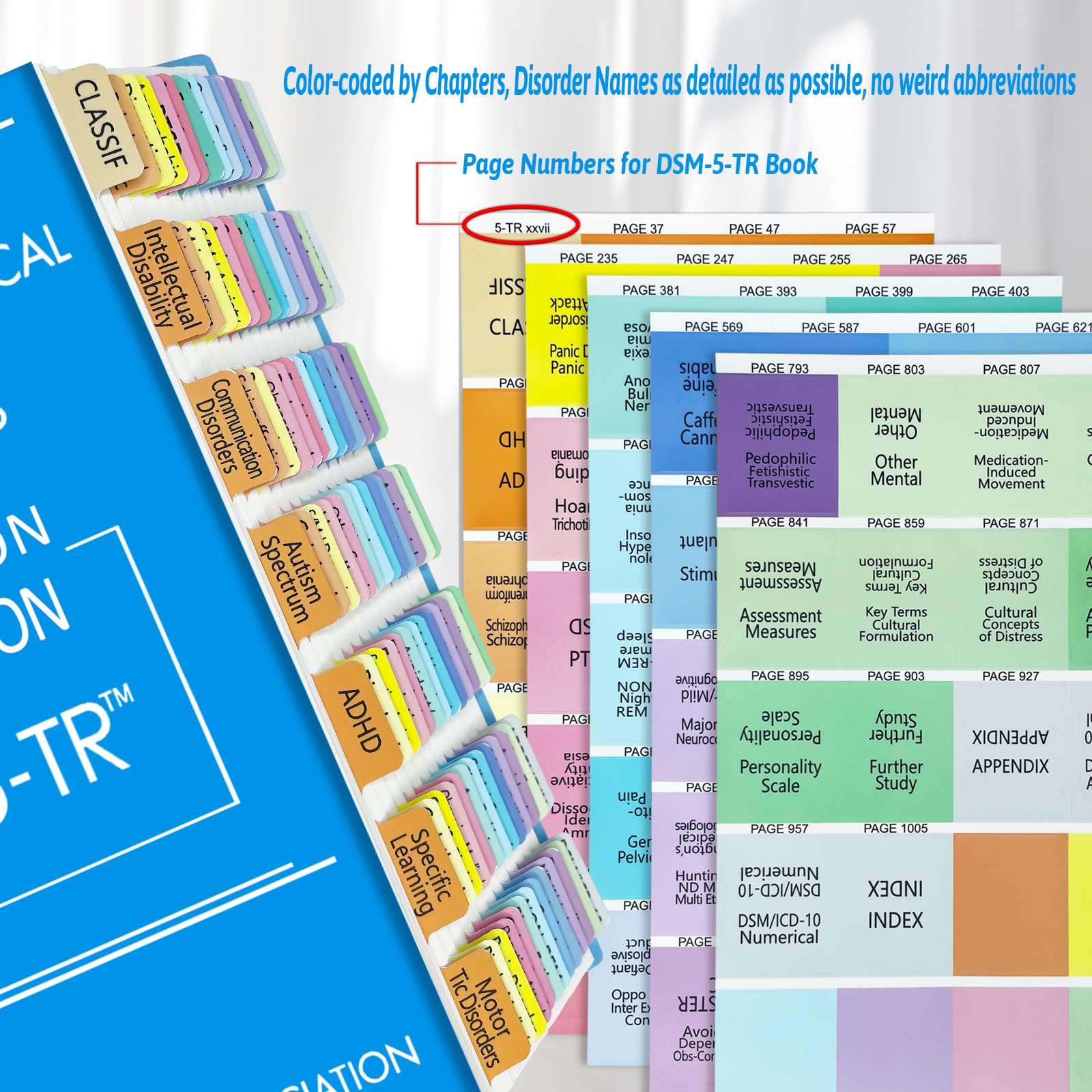 Dsm 5 Tr Tabs Color Coded Index Tabs For DSM-5-TR, DSM-5, Laminated And ...
