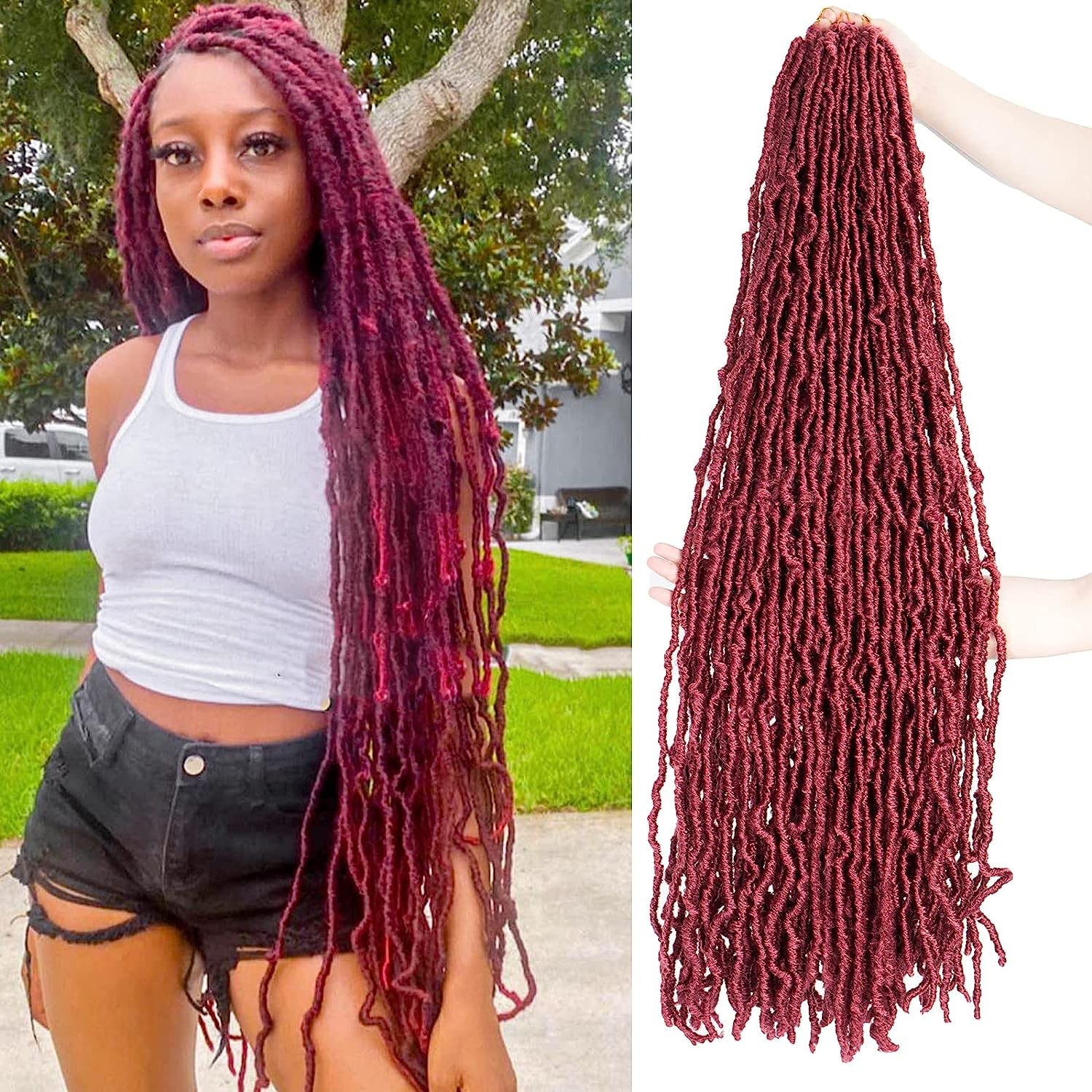 New Faux Locs 36 Inch Crochet Hair New Soft Locs 5 Packs/Lot Curly Wavy ...