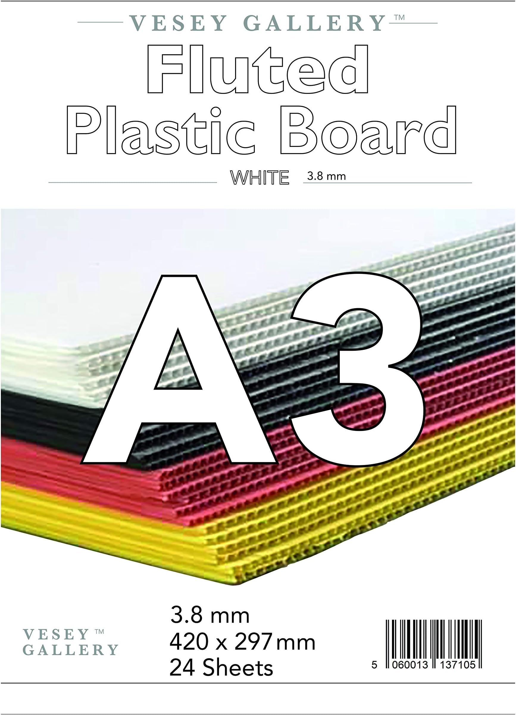 A3 Fluted Plastic Correx Board,. 24 Sheets. by Vesey Gallery® Outdoor ...