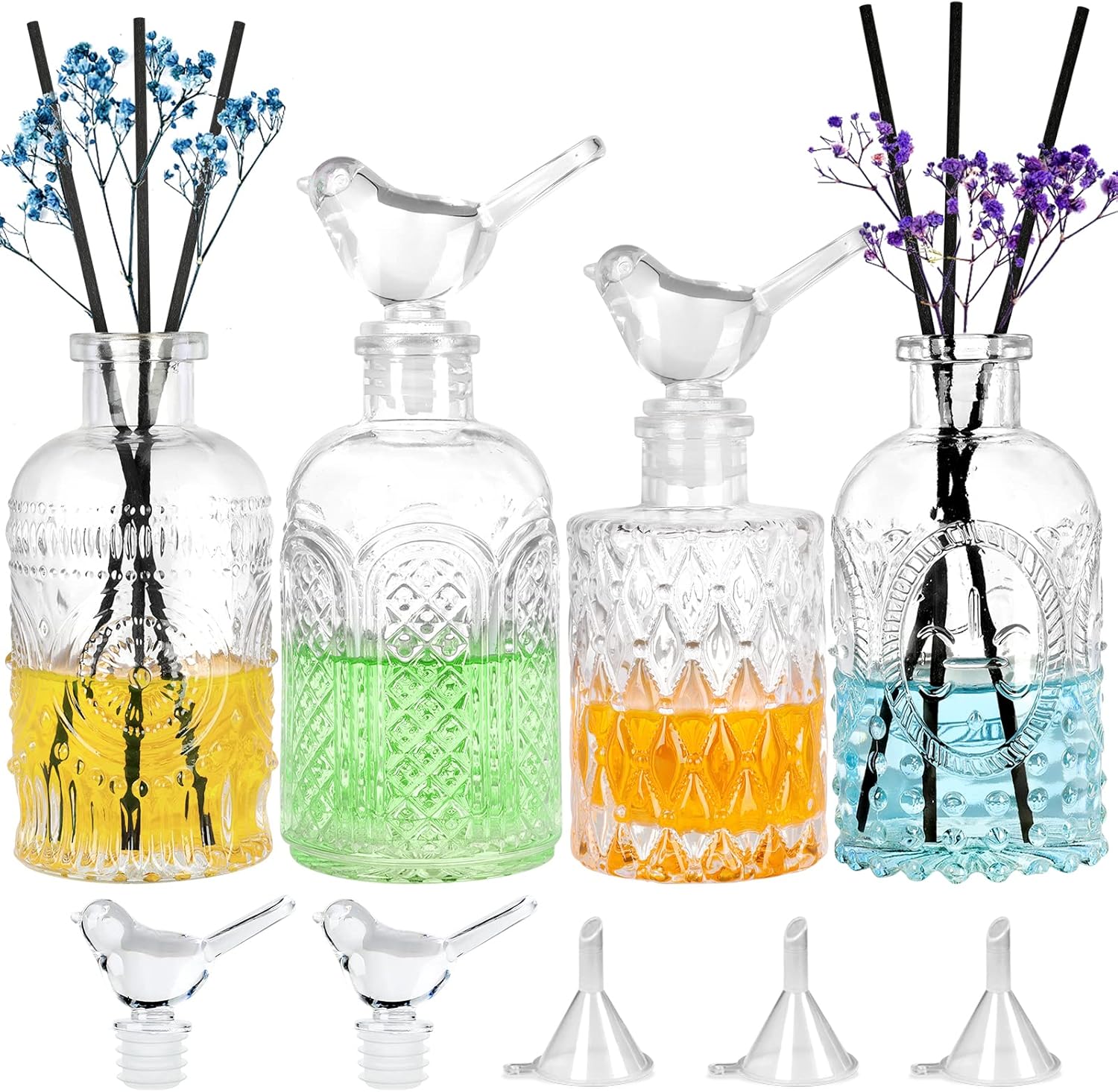 Amazon.com: Gift Set-Diffuser Glass Bottles Decorative Bottles Vases ...