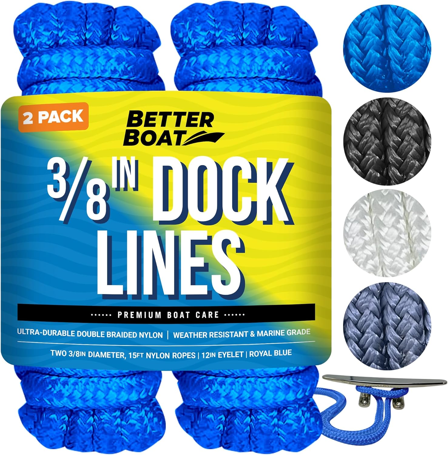 Amazon.com: Dock Lines Boat Ropes for Docking, 3/8" Double Braided ...